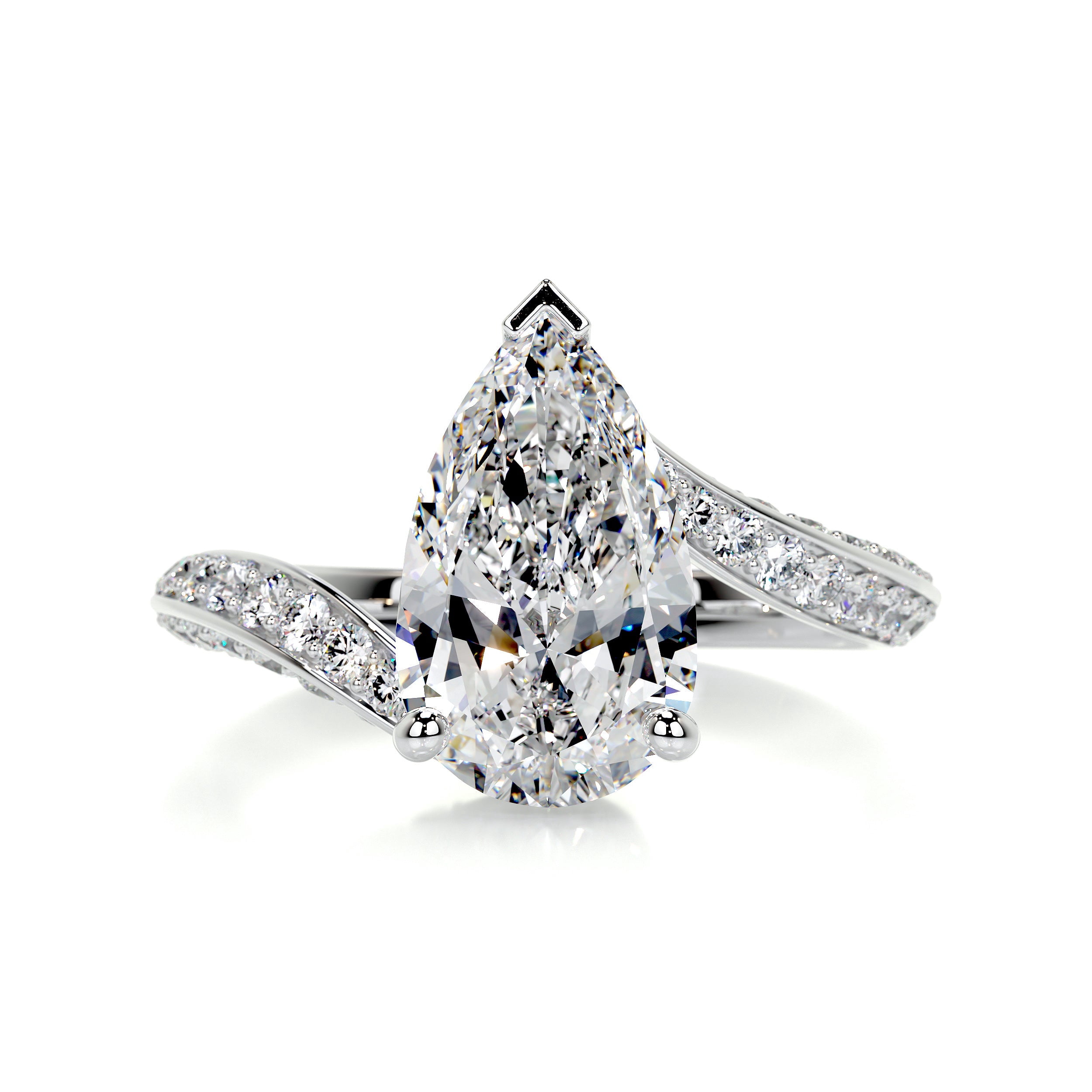 Edge Jewel 2.2 Ct Pear Cut Eternity Bypass Diamond Engagement Ring ...