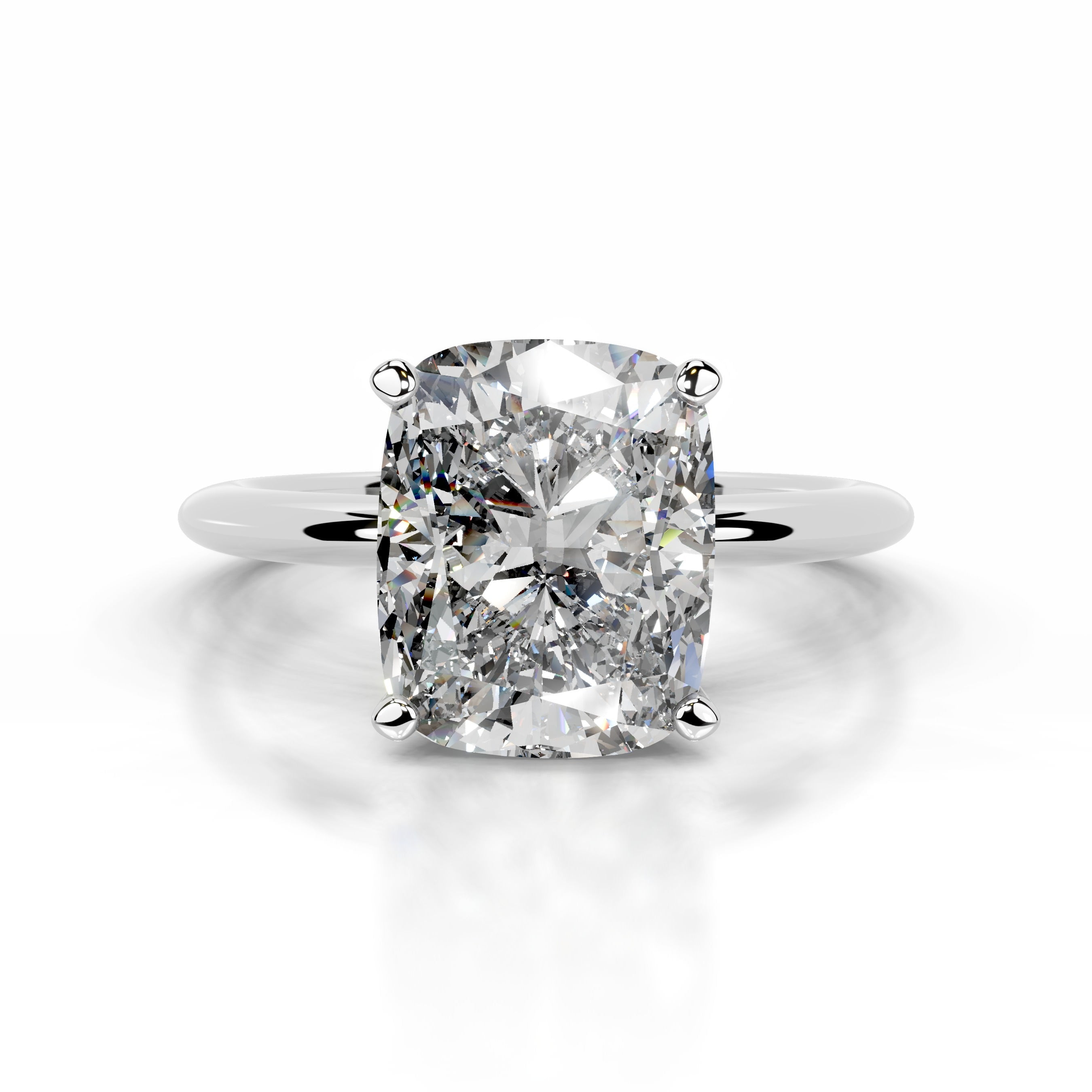 Edge Jewel 2 Ct Cushion Cut Premium Moissanite Ring for Women - 14K ...