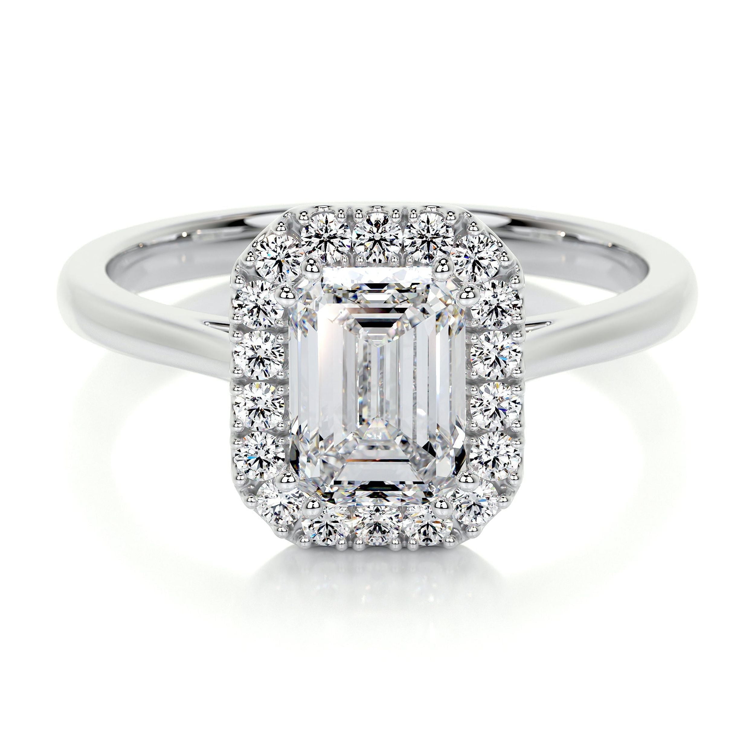 Edge Jewel 2 Ct Emerald Cut Excellent Moissanite Ring For Women's - 14K ...