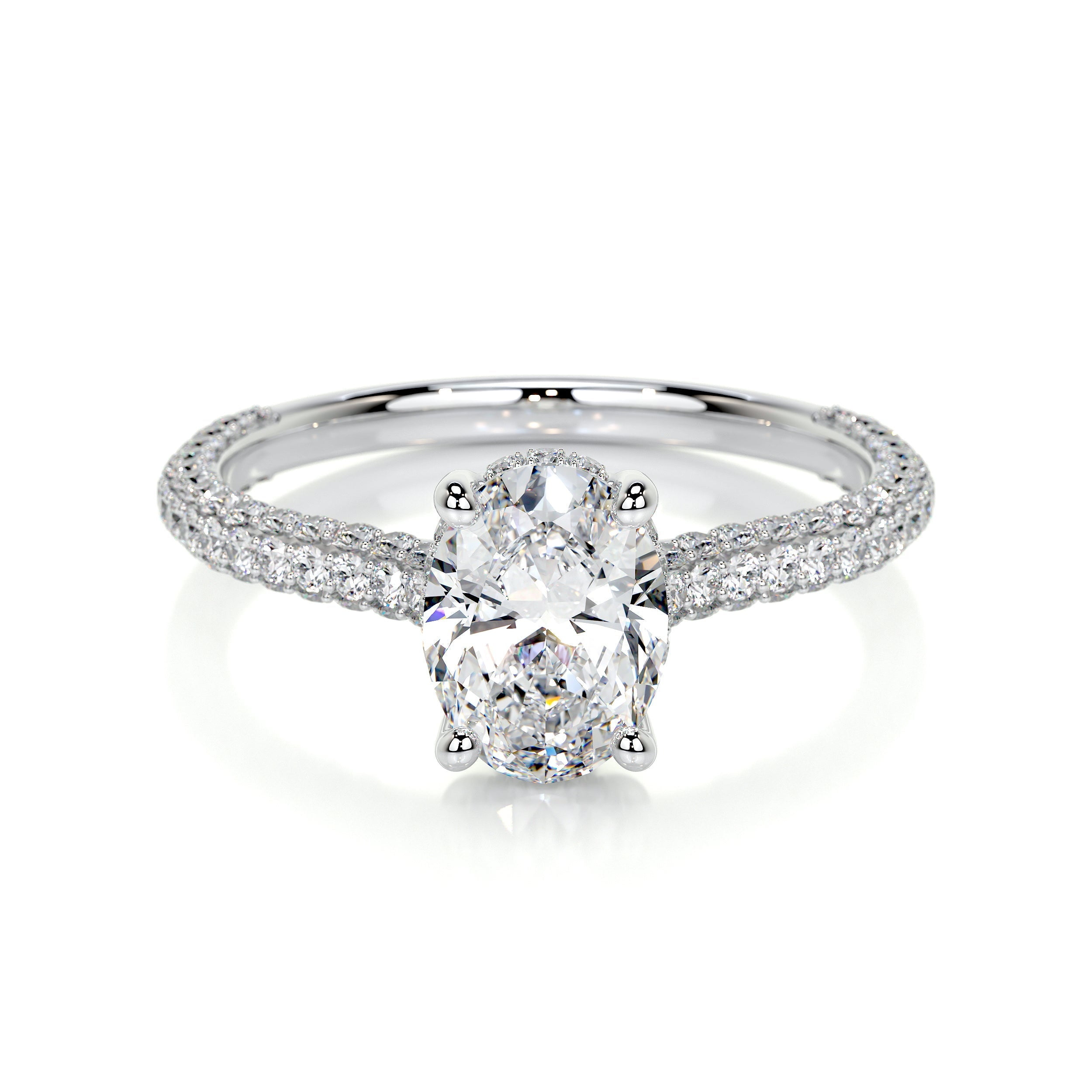Edge Jewel 2 Ct Oval Cut Hidden Halo Diamond Ring for Her – Elegant Lab ...
