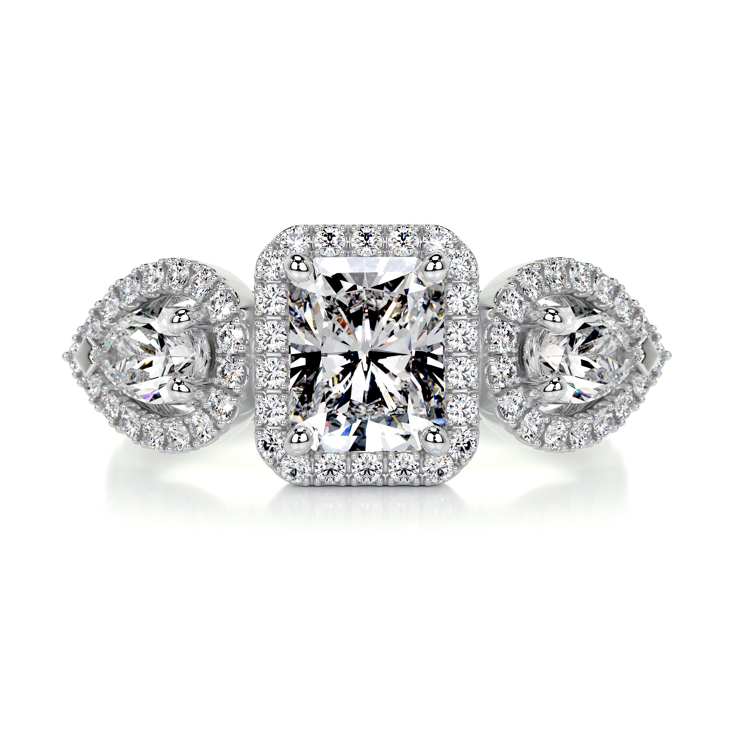 Edge Jewel 2 Ct Radiant Cut Excellent Moissanite Ring for Women - 14K ...