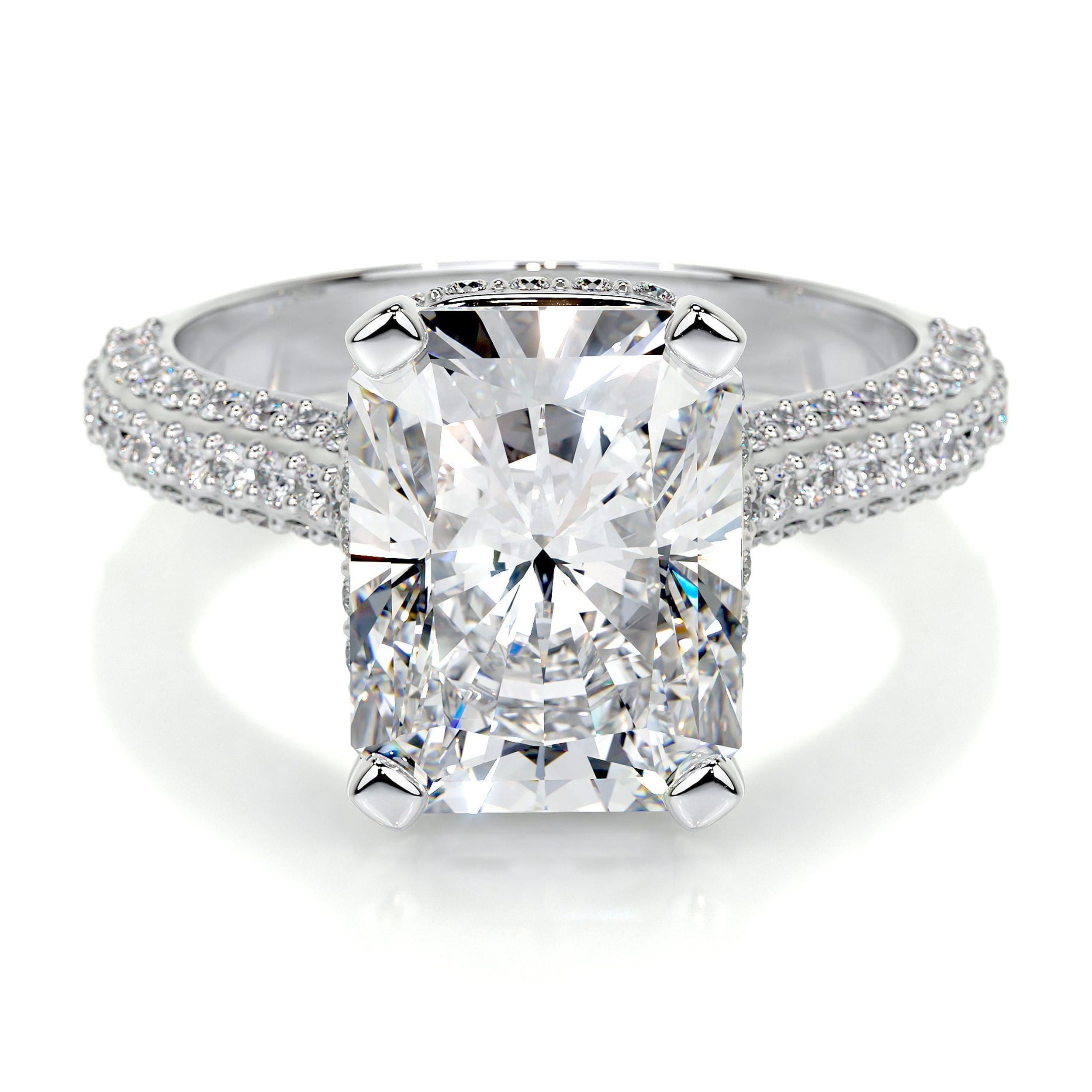 Edge Jewel 2 Ct Radiant Cut Hidden Halo Classic Eternity Engagement ...