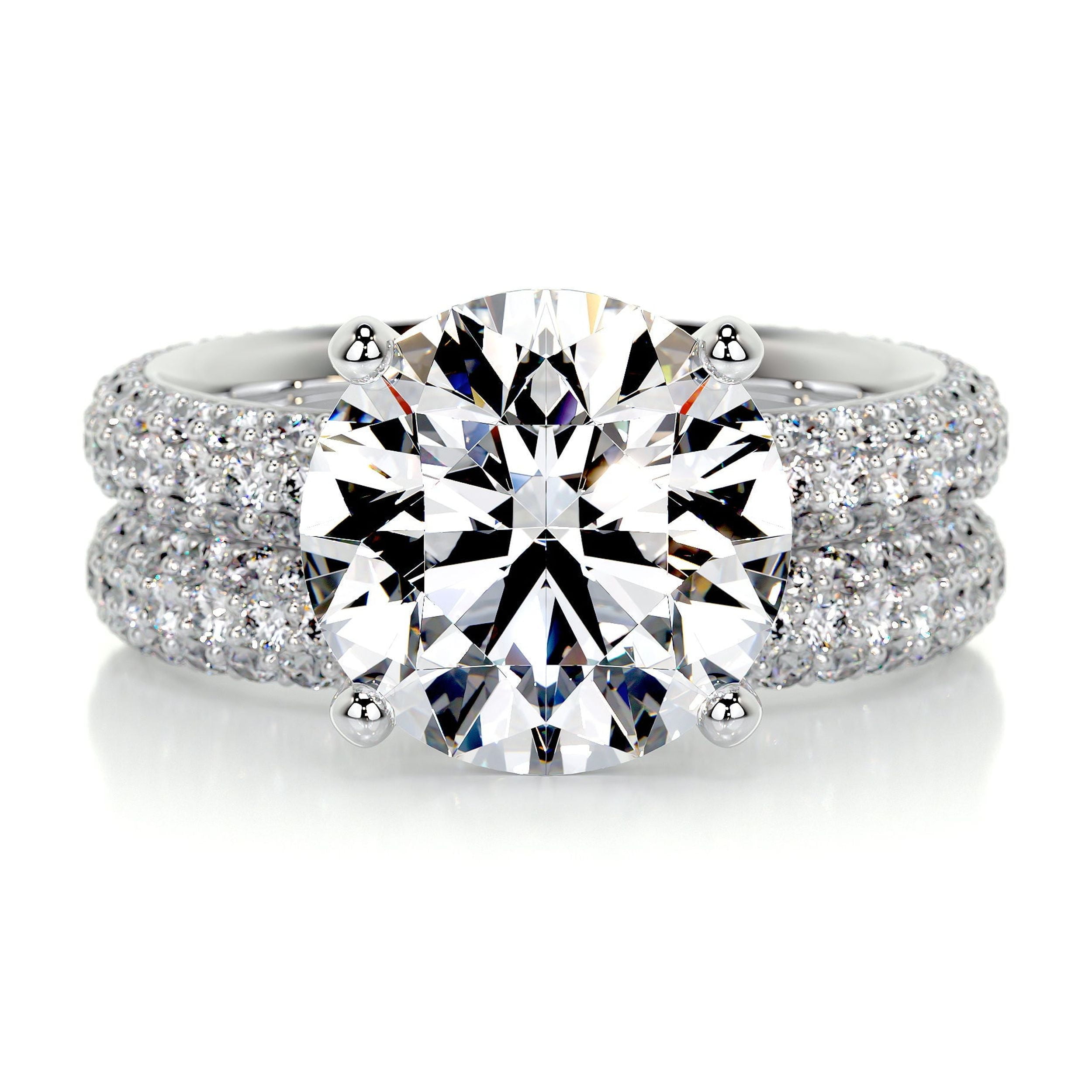 Edge Jewel Engagement Wedding Ring for Her - 2.1 Ct Round Cut ...
