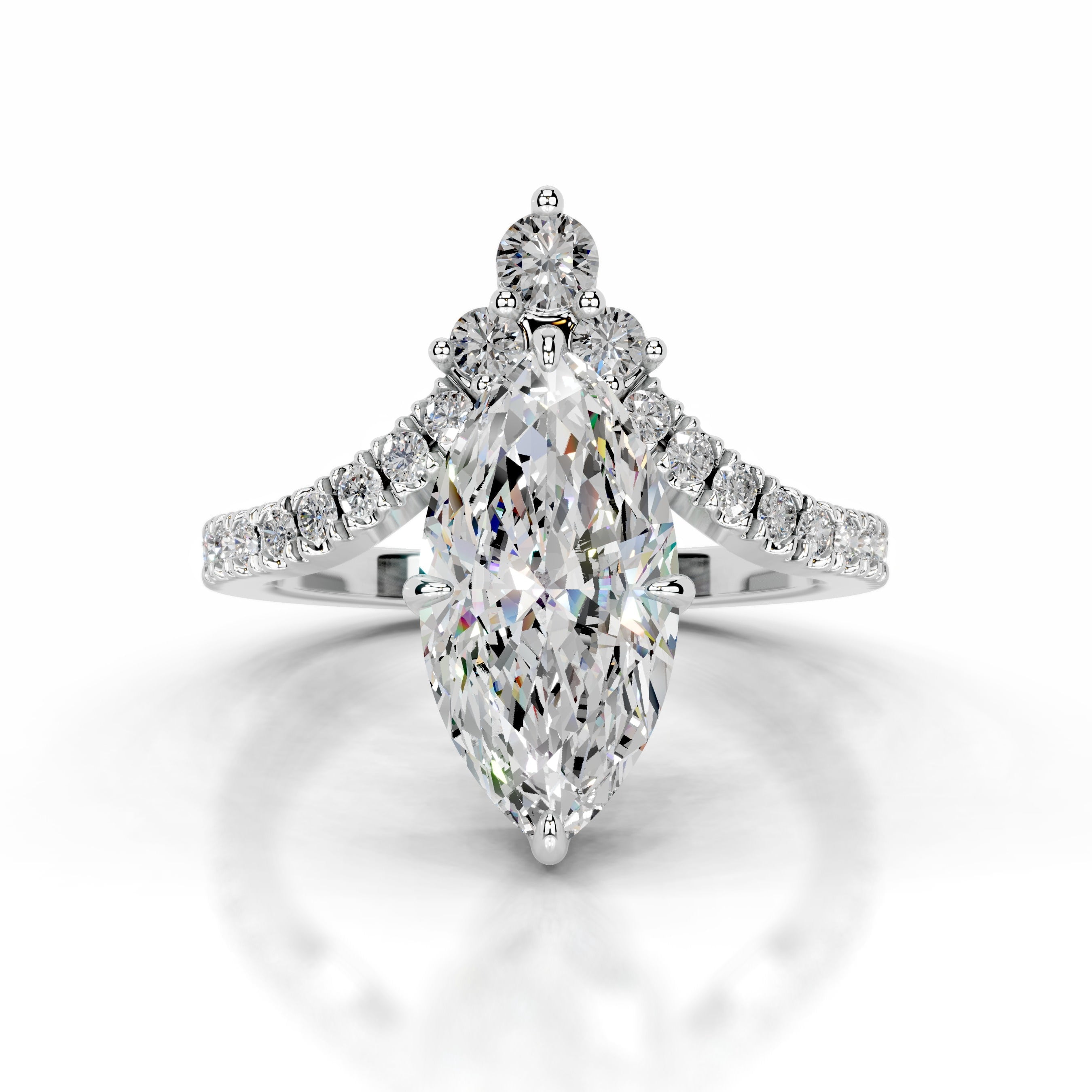 Edge Jewel Marquise Cut 2.2 Ct Excellent Diamond Ring for Her - 14K ...