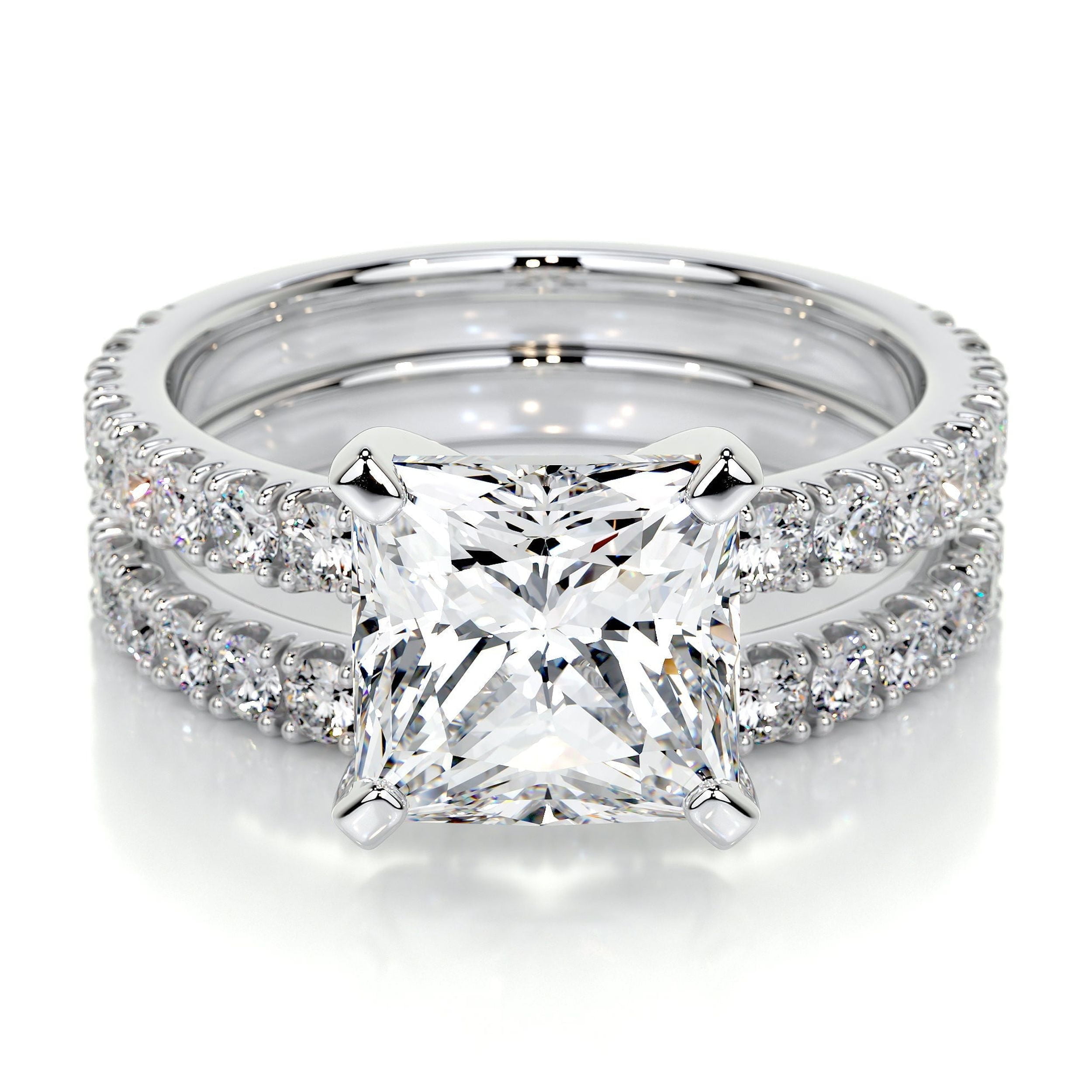 Edge Jewel Pear Cut Double Eternity Band Ring for Women - 1.9 Ct ...