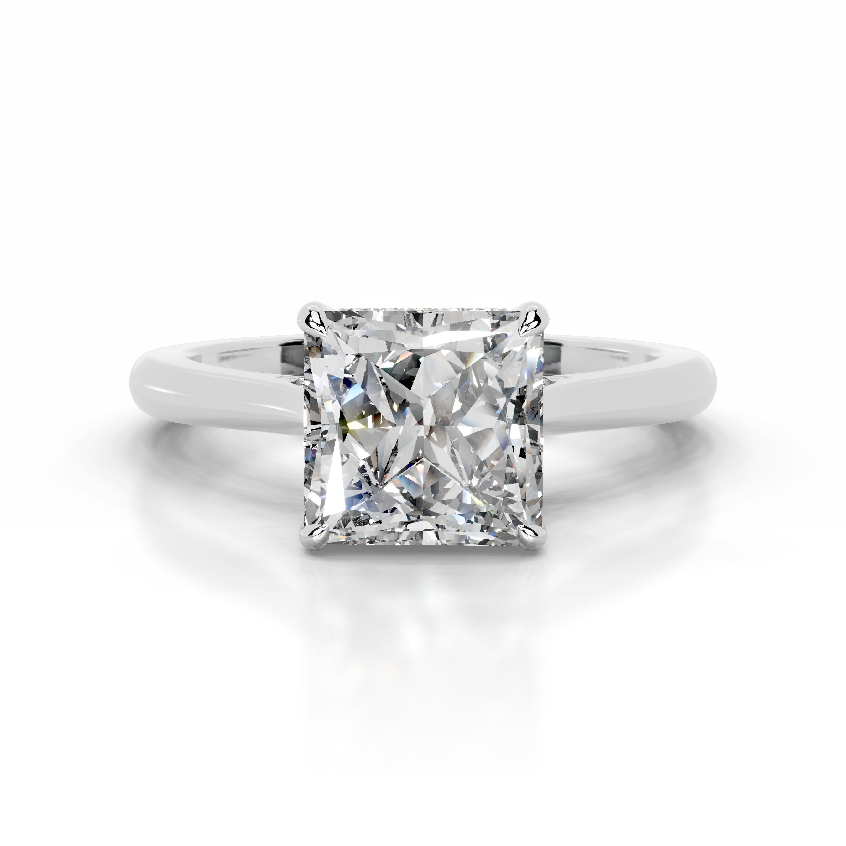 Edge Jewel Princess Cut 2 Ct Moissanite - Wedding Rings - 14K White ...