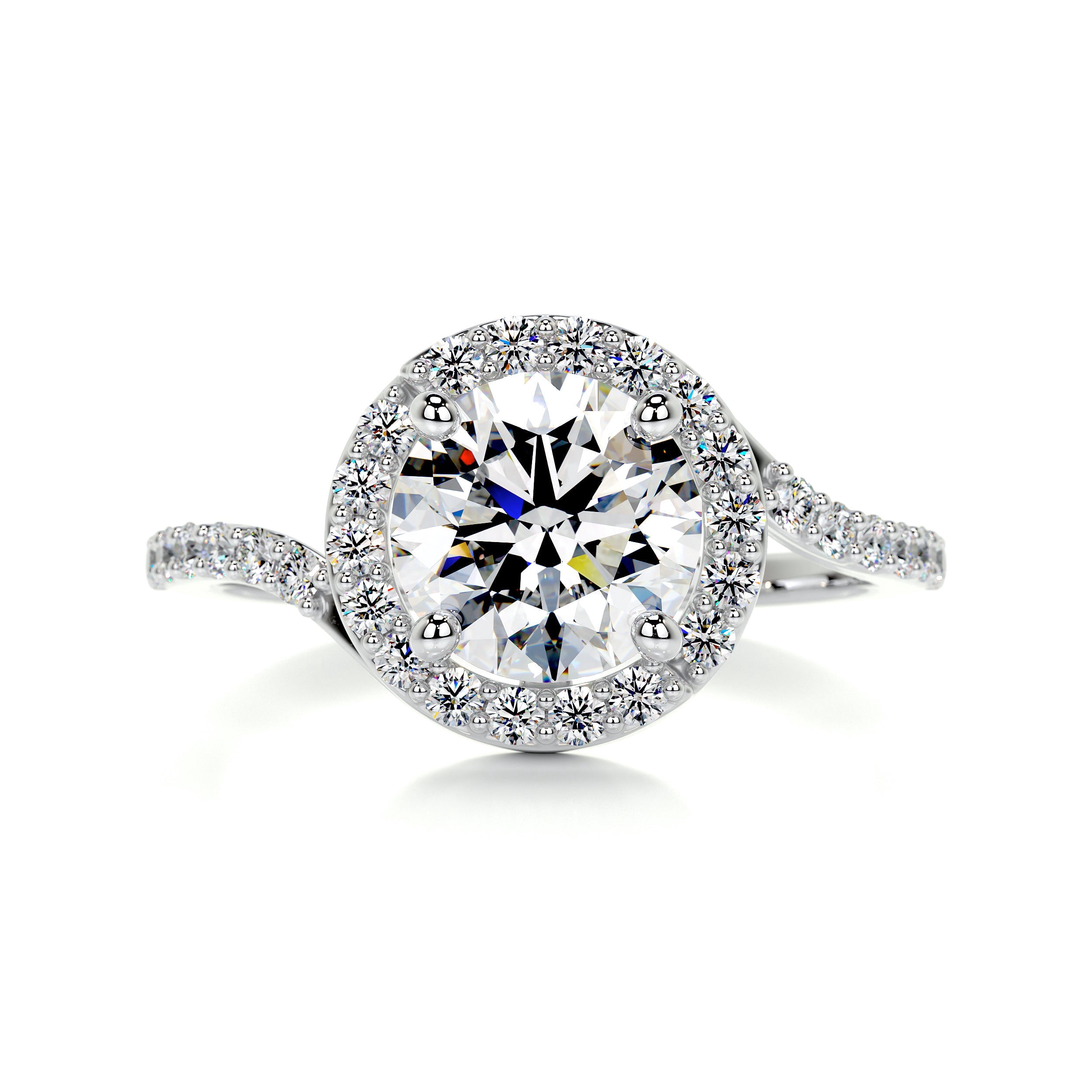 Edge Jewel Round Brilliant 2 Ct Diamond Ring for Her - Wedding Ring ...