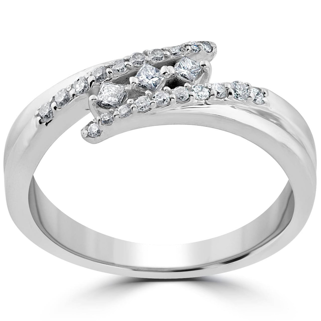 Edge Jewel Simple Wedding Anniversary Diamond Ring - 0.91 Ct Round Cut ...