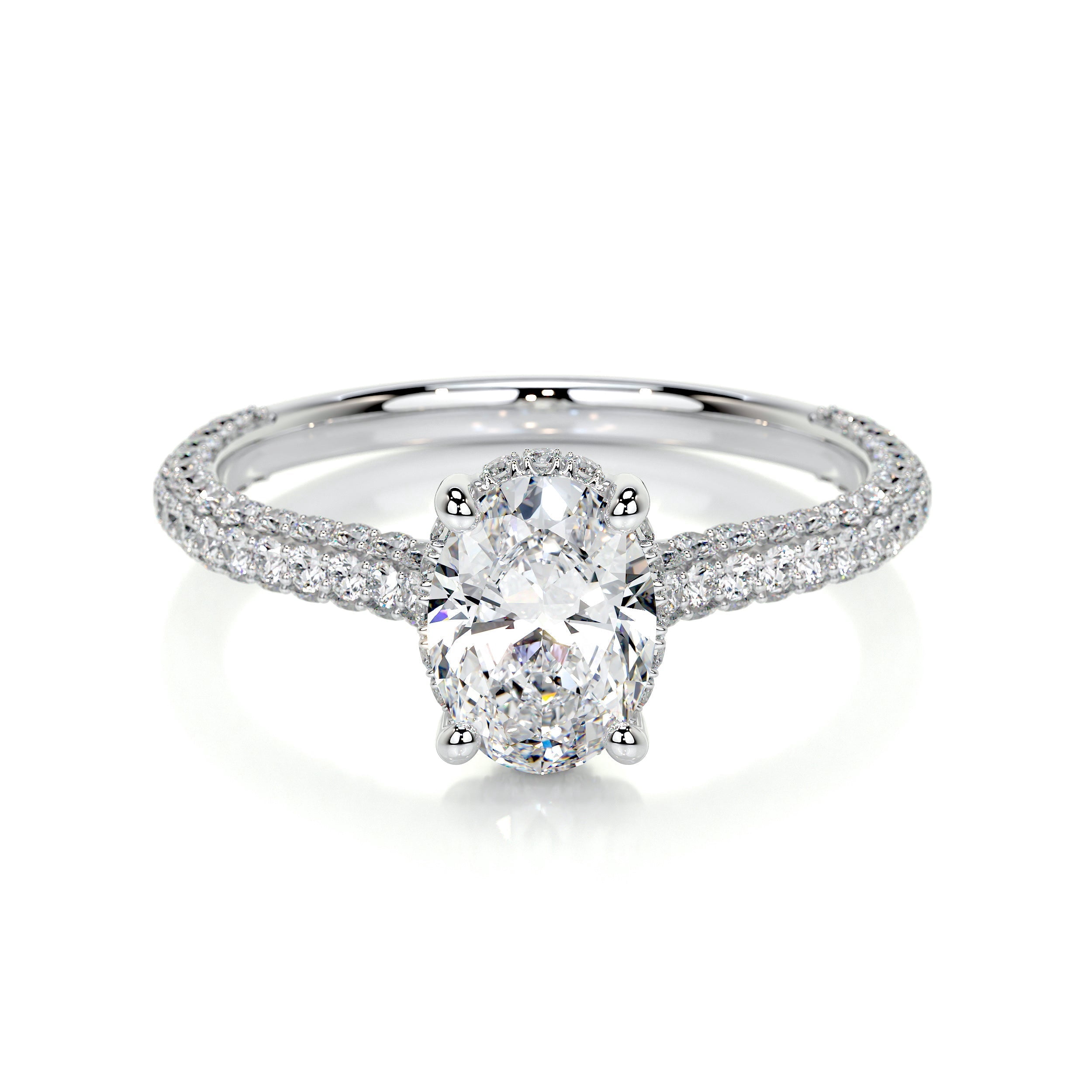 Edge Jewel Wedding Band - 14K White Gold Plated Diamond Ring - 1.9 Ct ...