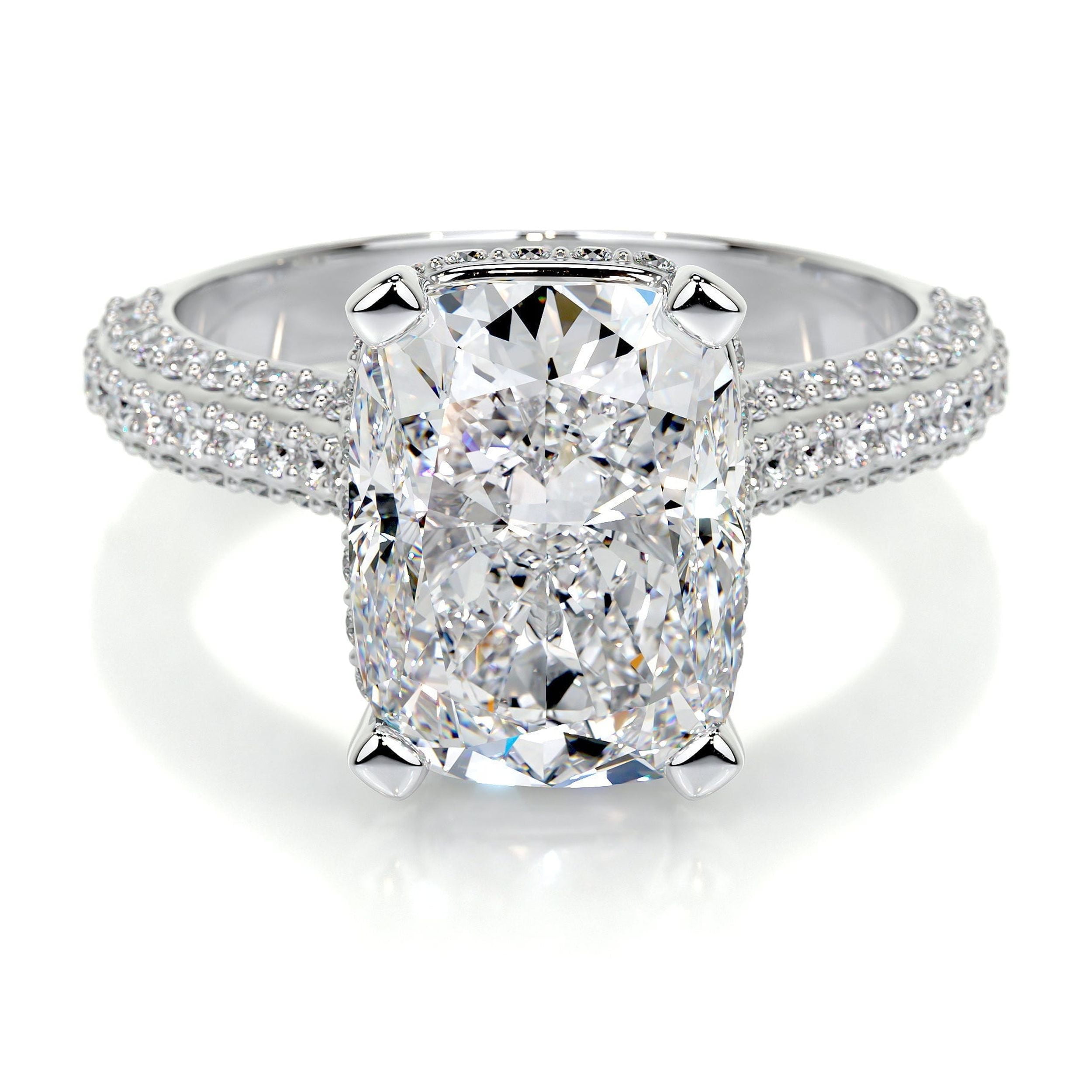 Edge Jewel Wedding Band - 2.3 Ct Radiant Cut Excellent Moissanite Ring ...