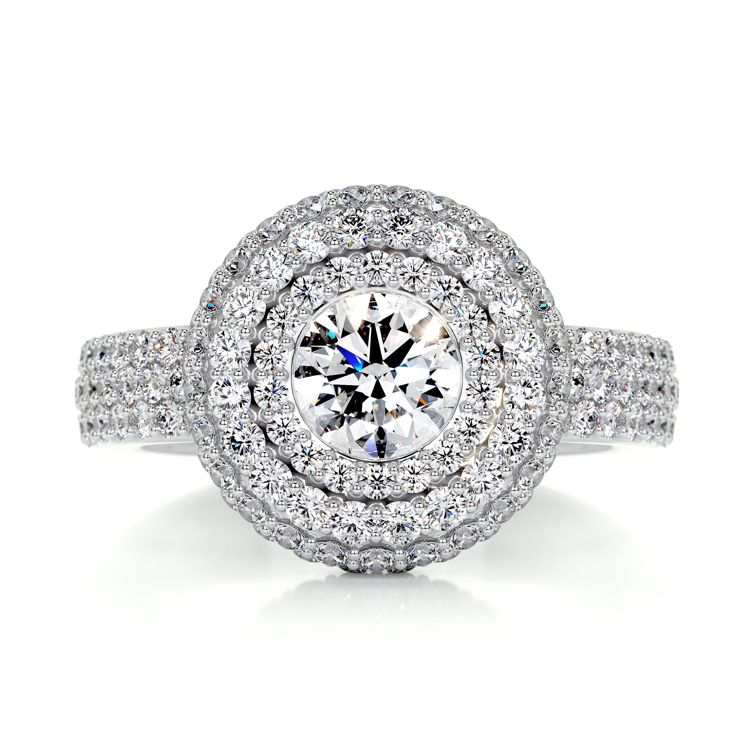 Edge Jewel Wedding Ring - 1.8 Ct Round Cut Brilliant Moissanite Ring ...