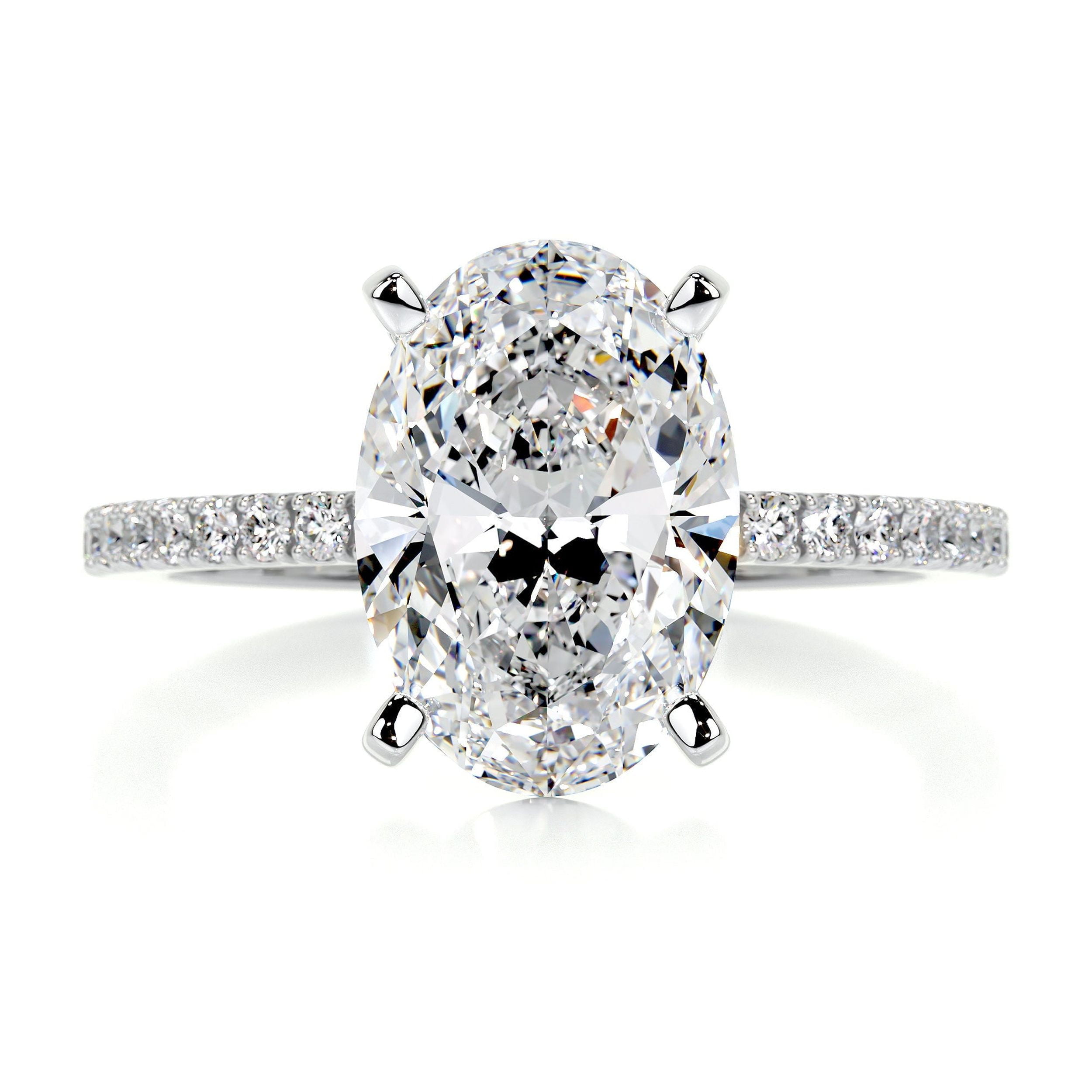 Edge Jewel Wedding Ring - Round Cut 2.4 Ct Bright Diamond Ring - 14K ...