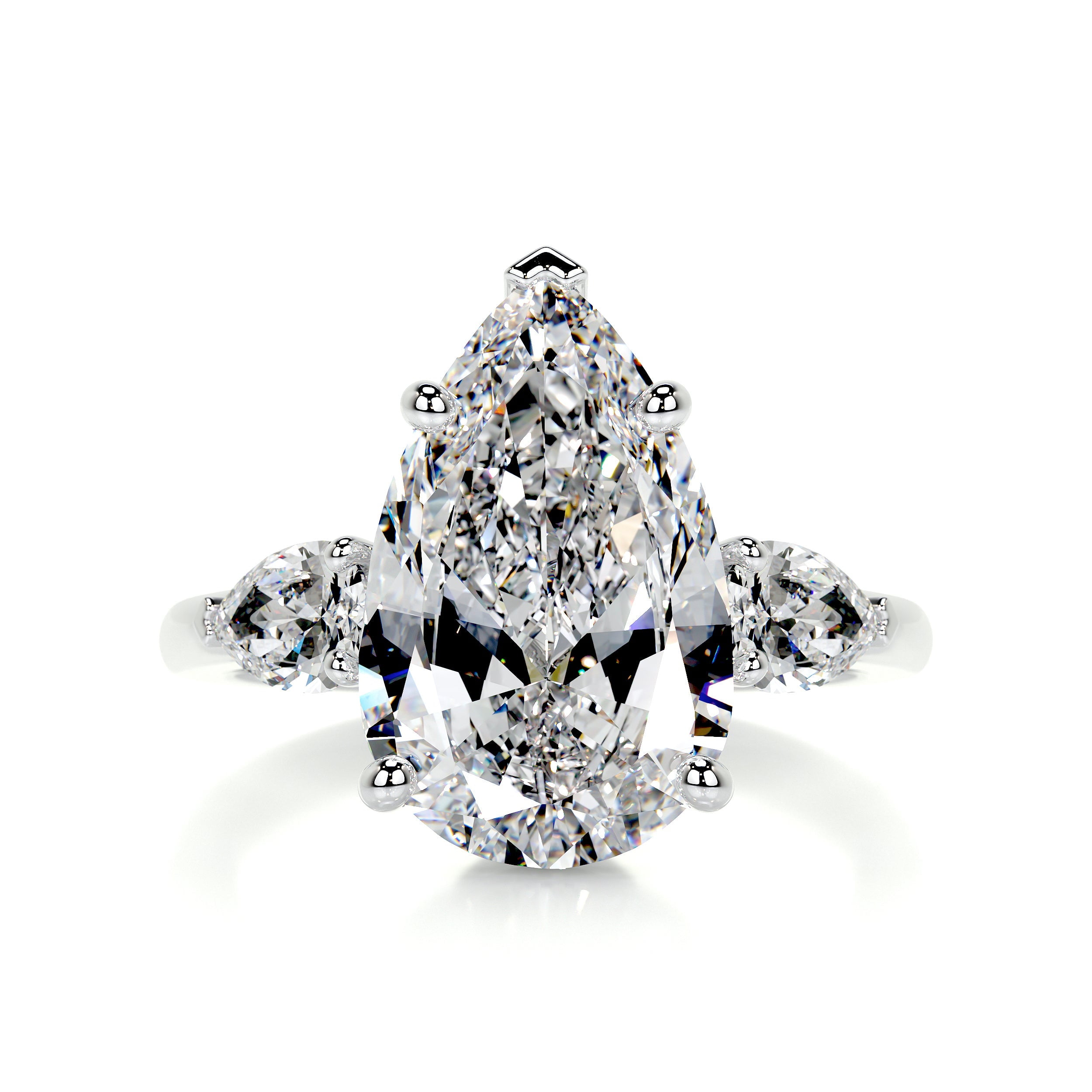 Edge Jewel Wedding Rings - 14K White Gold Plated Diamond Rings for Her ...