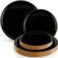 Edge Luxe Black with STF9 Gold Rim Plates Combo - 20 Count | Disposable ...