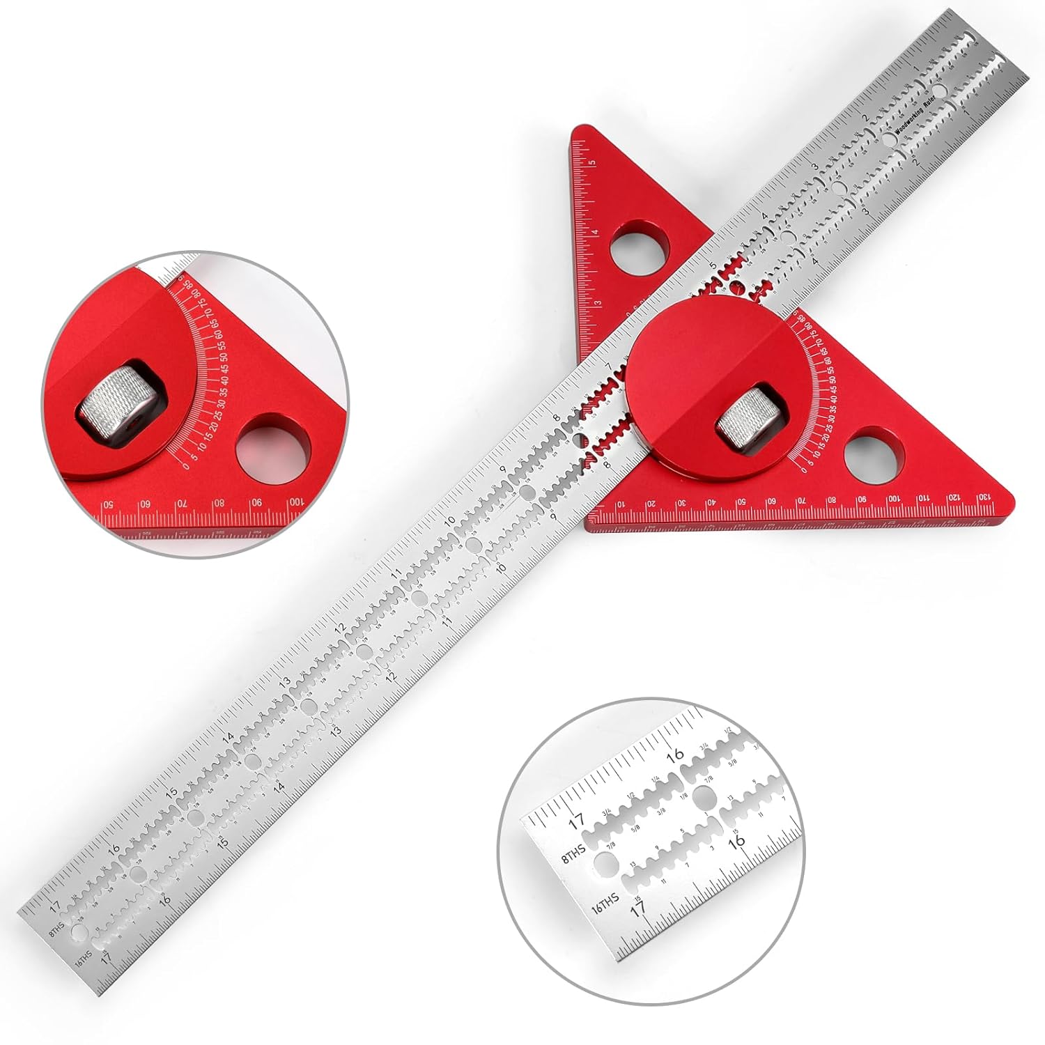 Edge Ruler Woodworking 17.3in, good fortune 180 Degree Adjustable ...