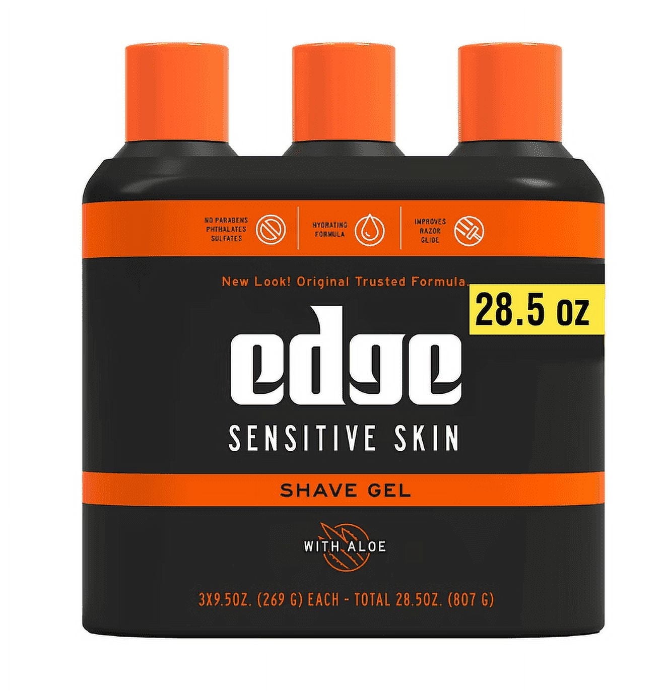 EDGE Sensitive Skin Shave Gel, 9.5 oz, Aloe and Vitamin E, Moisturizing ...