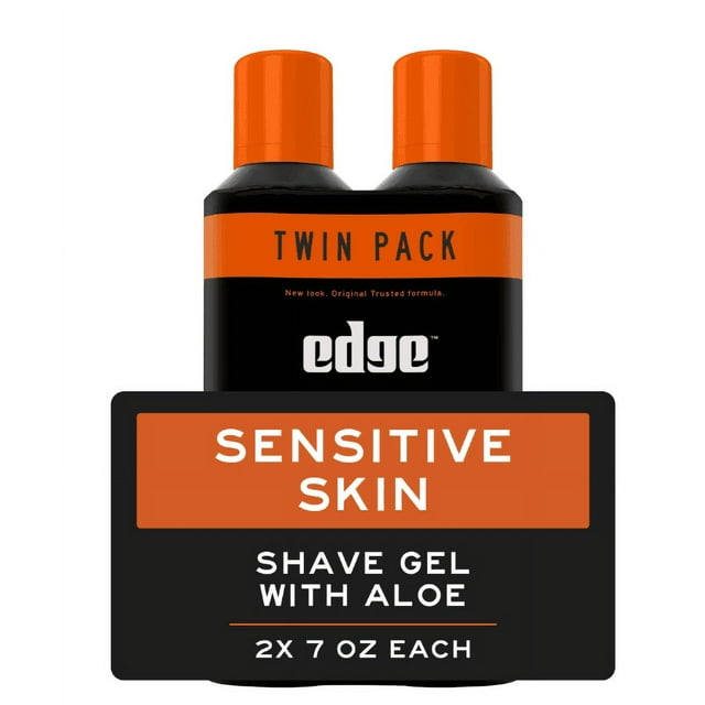 Edge Sensitive Skin Shave Gel for Men with Aloe, Twin Pack, 14 ozEdge ...