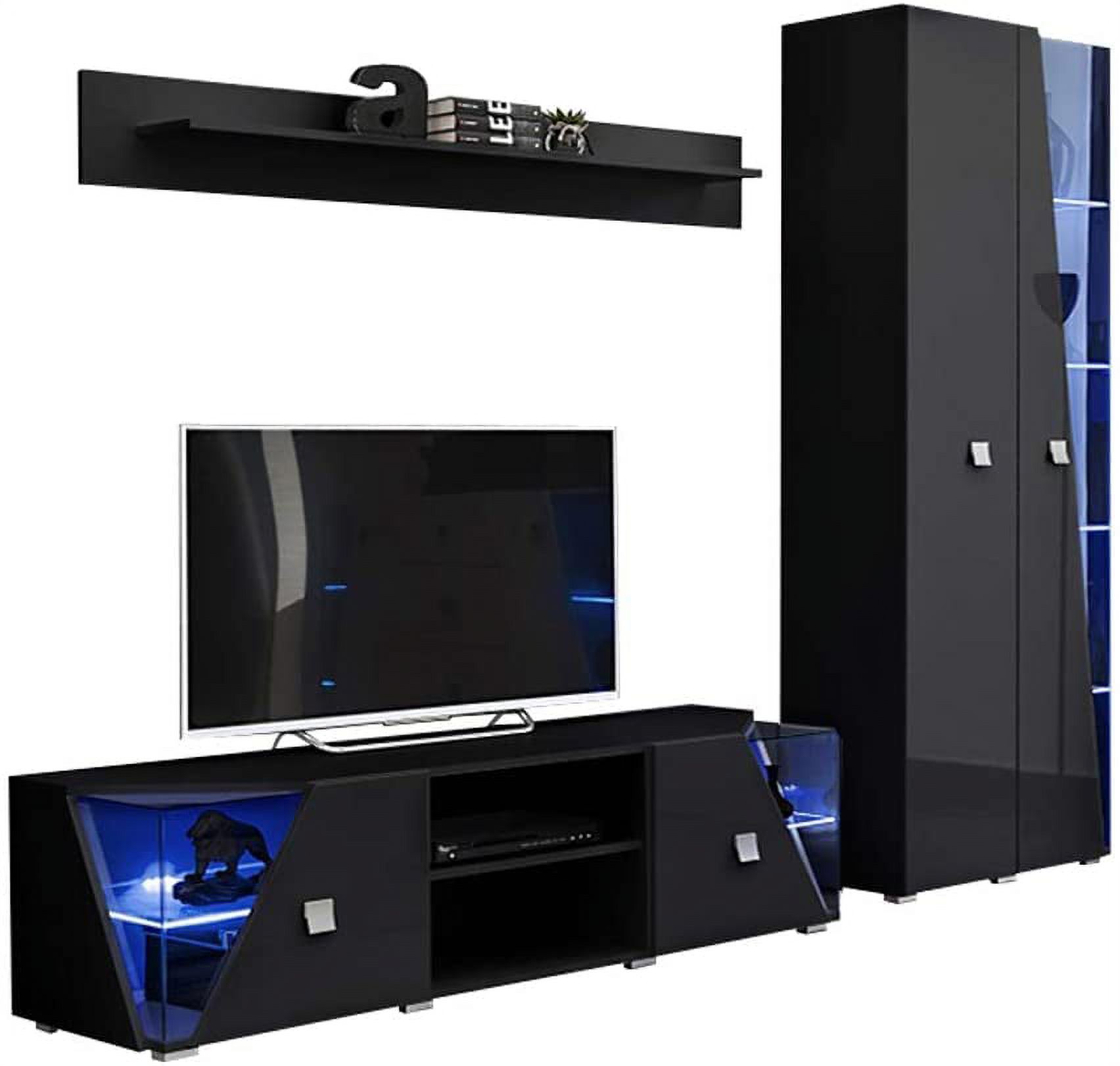 Edge Set TV-BK-SH Modern Wall Unit Entertainment Center - Walmart.com