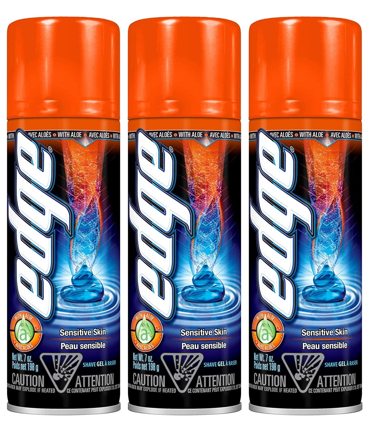 Edge Shave Gel, Sensitive Skin, 7-Ounce Cans - Pack of 3 - Walmart.com