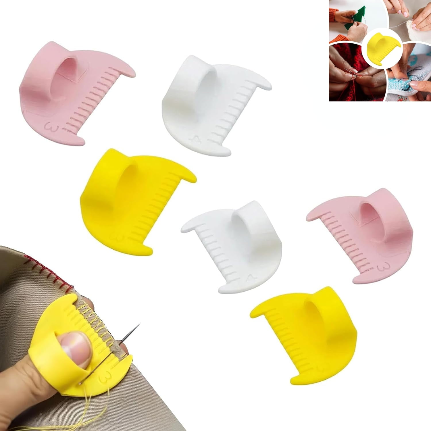 Edge Stitch Lock & Sewing Gauge, 6pcs 3/4mm DIY Stitching Tool Quilting ...