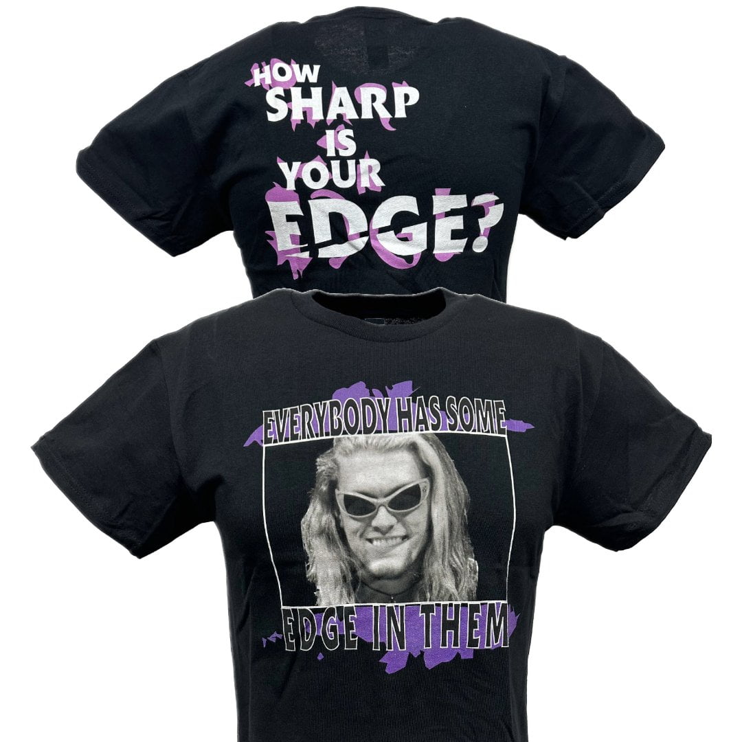 Edge WWF How Sharp Is Your Edge Mens Black T-shirt - Walmart.com