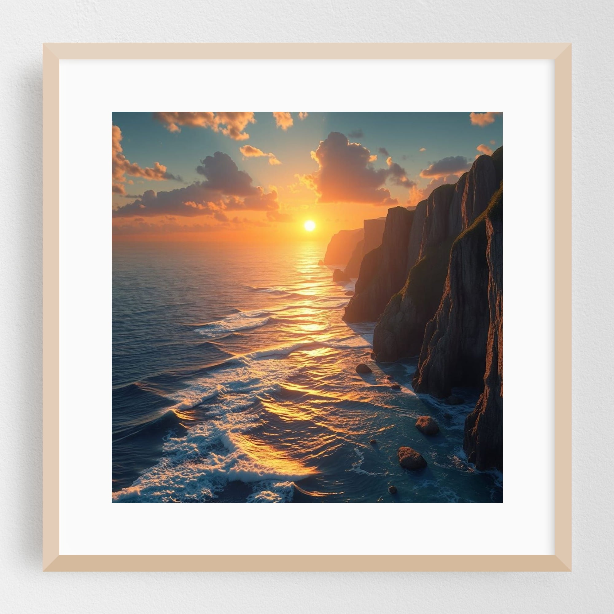 Edge of Horizon - Digital Art Sunset Coast Ocean Seascape Landscape ...