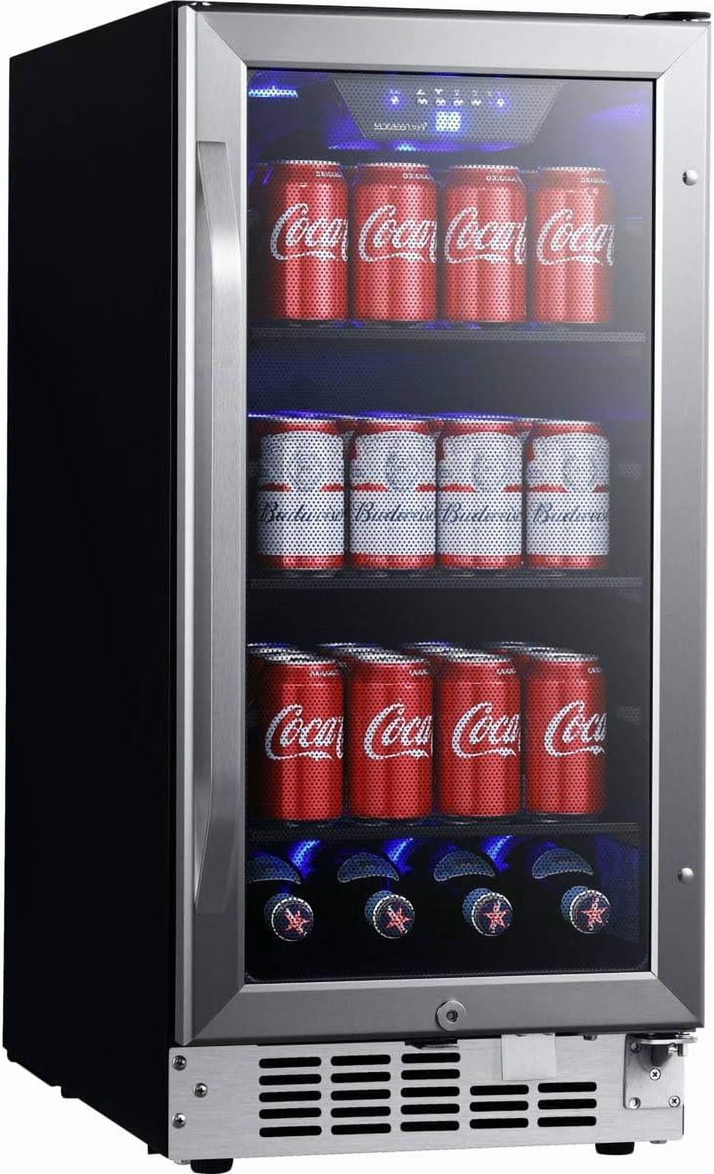 EdgeStar CBR902SG 15 Inch Wide 80 Can Built-In Beverage Cooler with ...