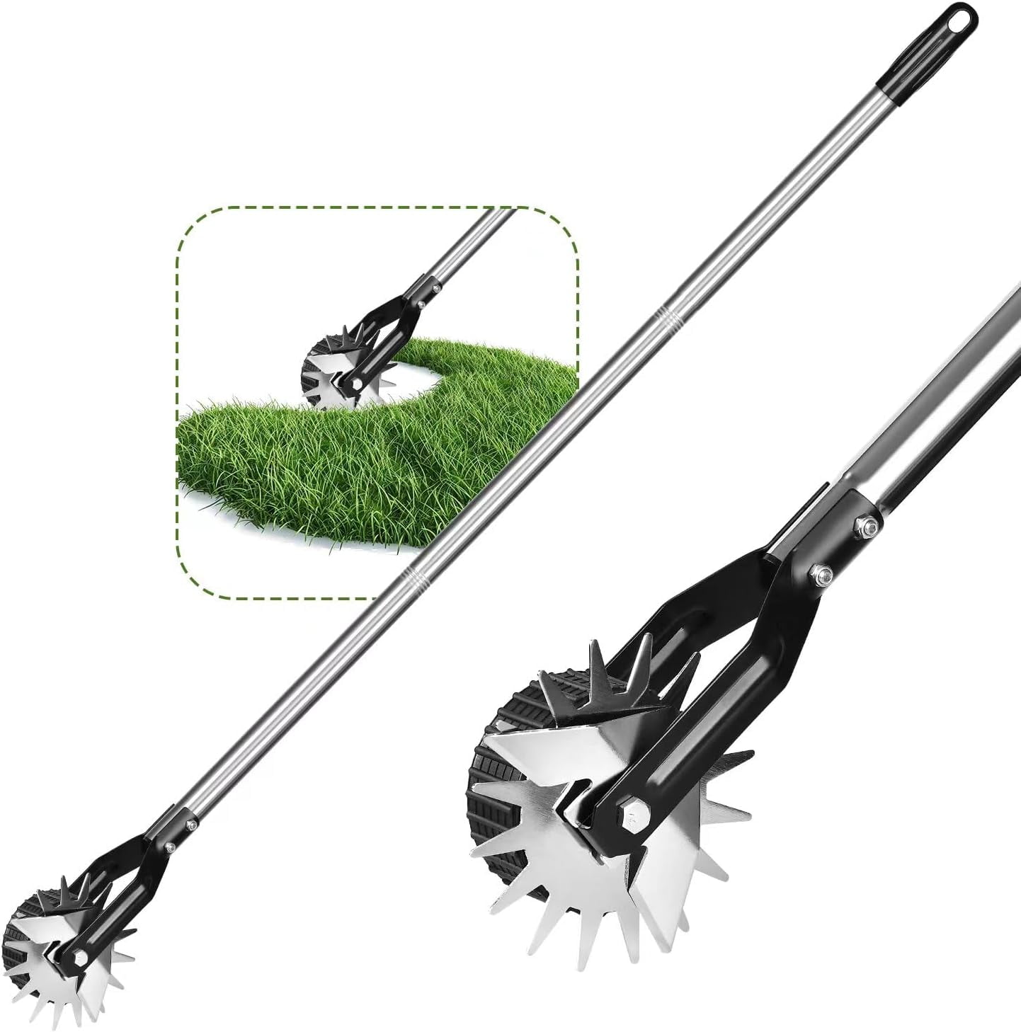 Edger Lawn Tool Hand Manual Wheel Rotary Lawn Edger with Adjustable ...