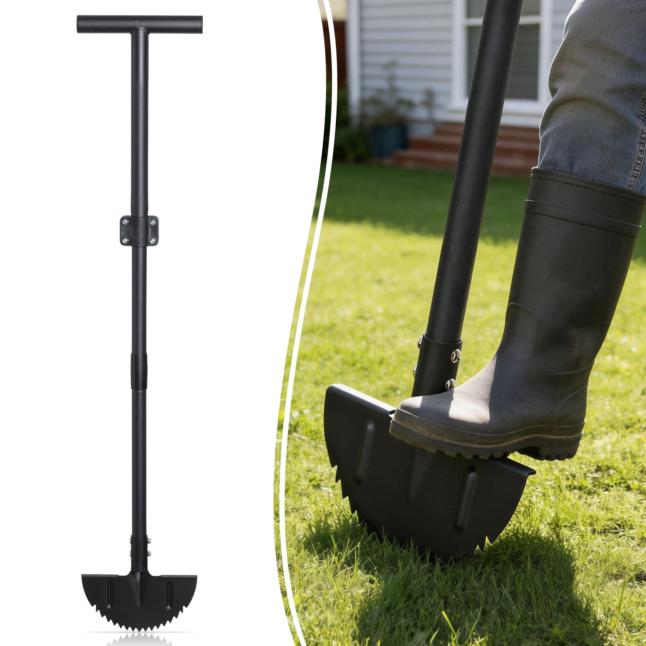 FENHRTVM Half Moon Lawn Edge Tool Adjustable Length 38-49in Sharp ...