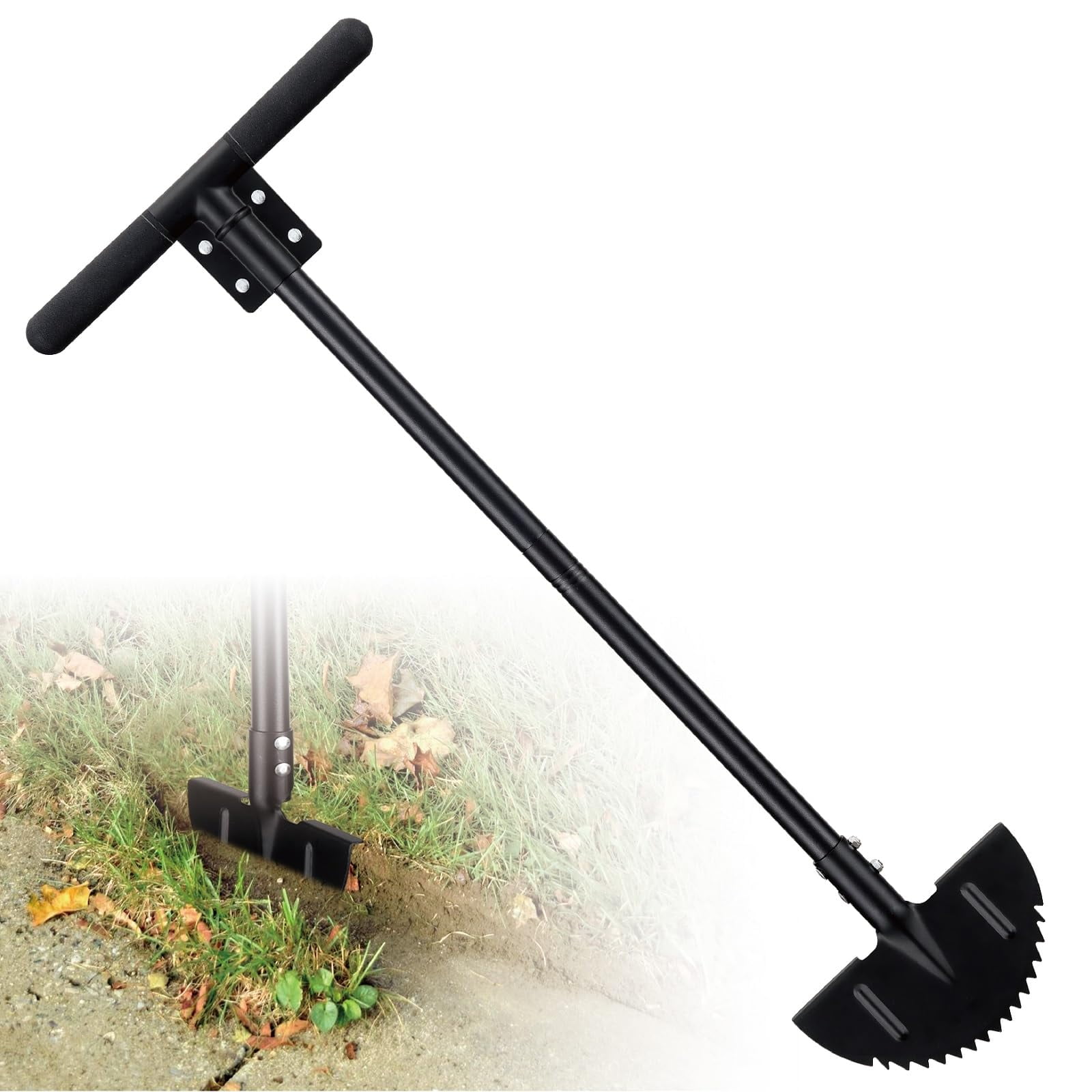 Edger Lawn Tool, Manual Half Moon Edger with Round Saw Tooth Blade and ...