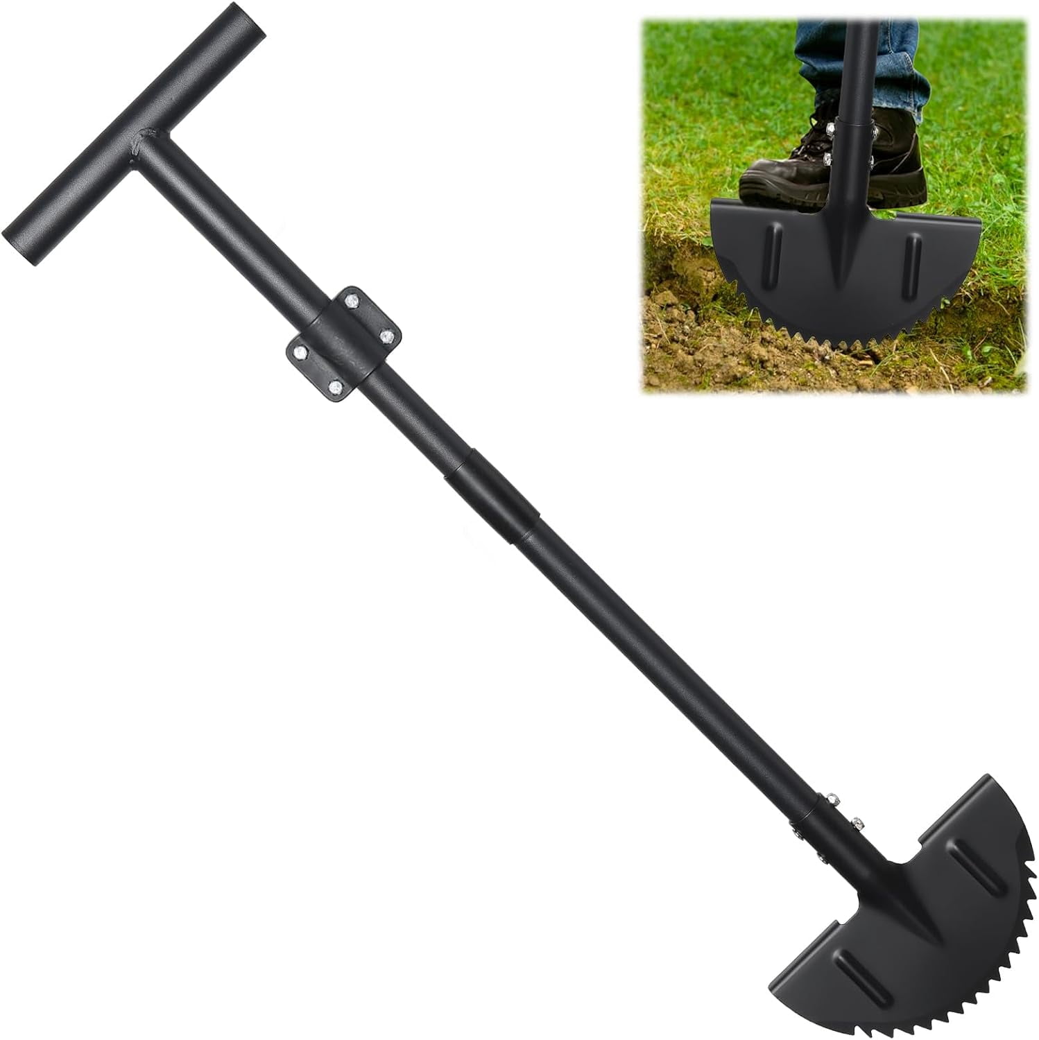 Edger Lawn Tool, Sharp Saw-Tooth Half Moon Hand Lawn Edging Tool for ...