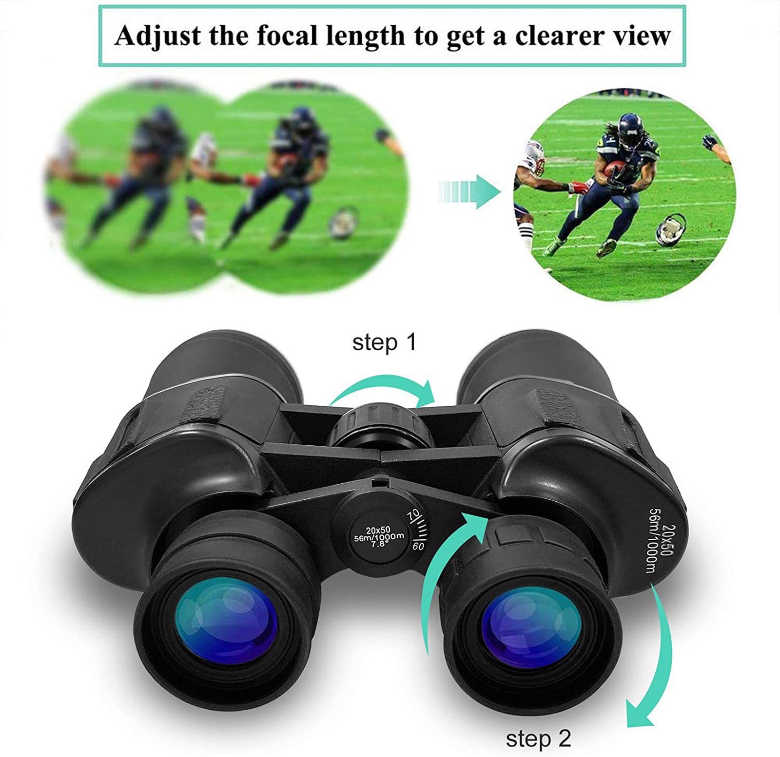 Edgergery 20x50 Binoculars for Adults,Compact Binoculars,High Powered ...