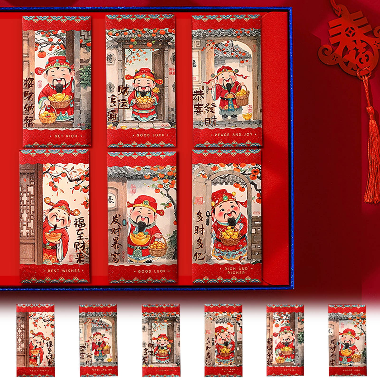 Edgergery 6Pcs Chinese Lunar New Year Red Envelopes,Snake Year ...