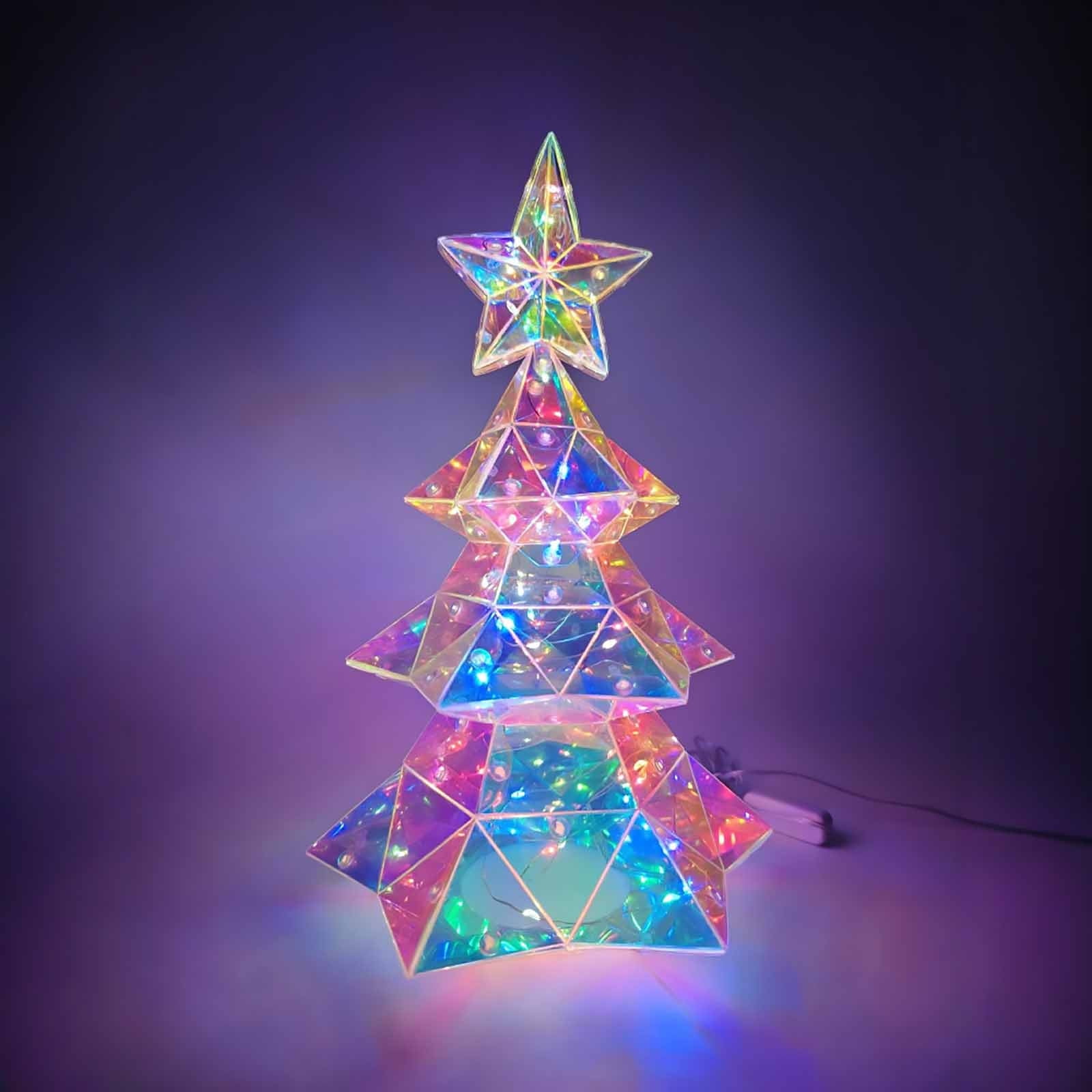 Edgergery 7.8 inch Prismatic Iridescent Star Topper Christmas Tree ...
