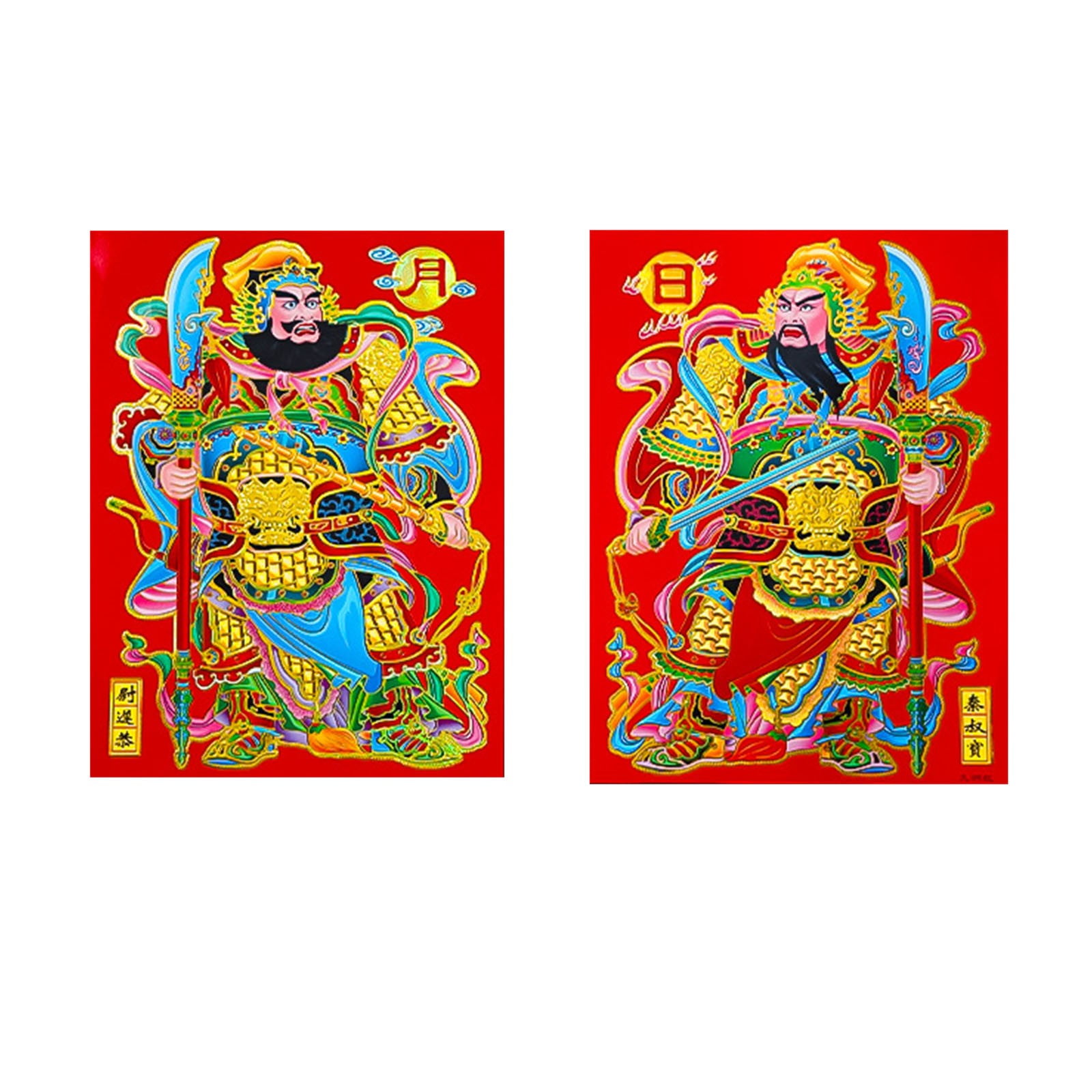 Edgergery A Pair Chinese Door Gods Door Stickers,2025 New Year of the ...