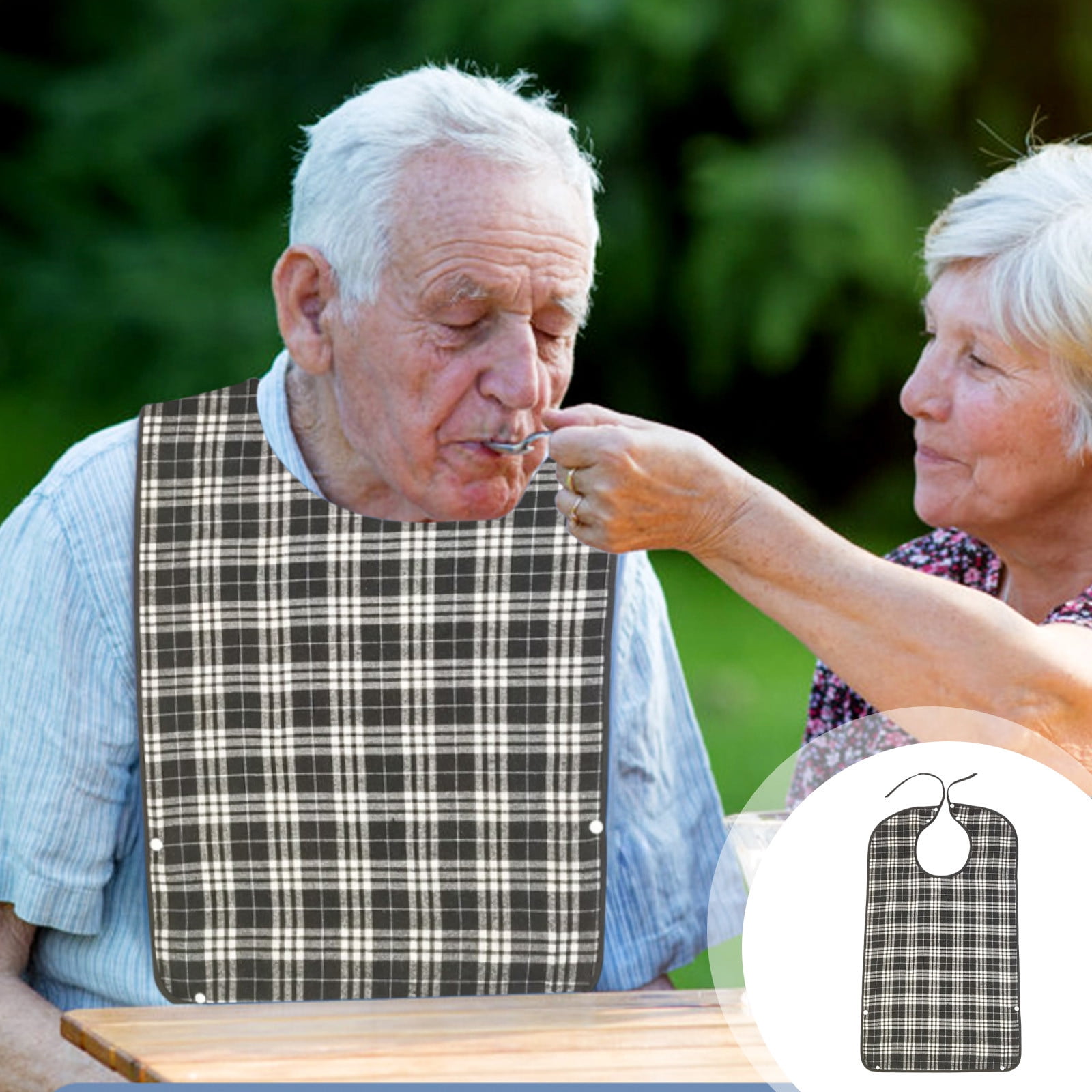 Edgergery Adult Bibs For Men Washable,Plaid Reusable Waterproof Bibs ...