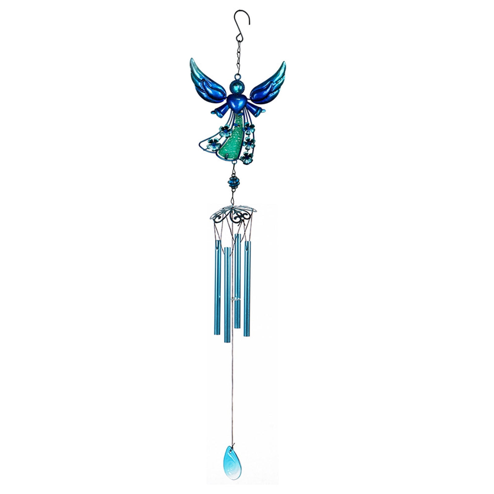 Angel Wind Chime Iron Metal Crafts Ornaments Glass Painted Spray ...