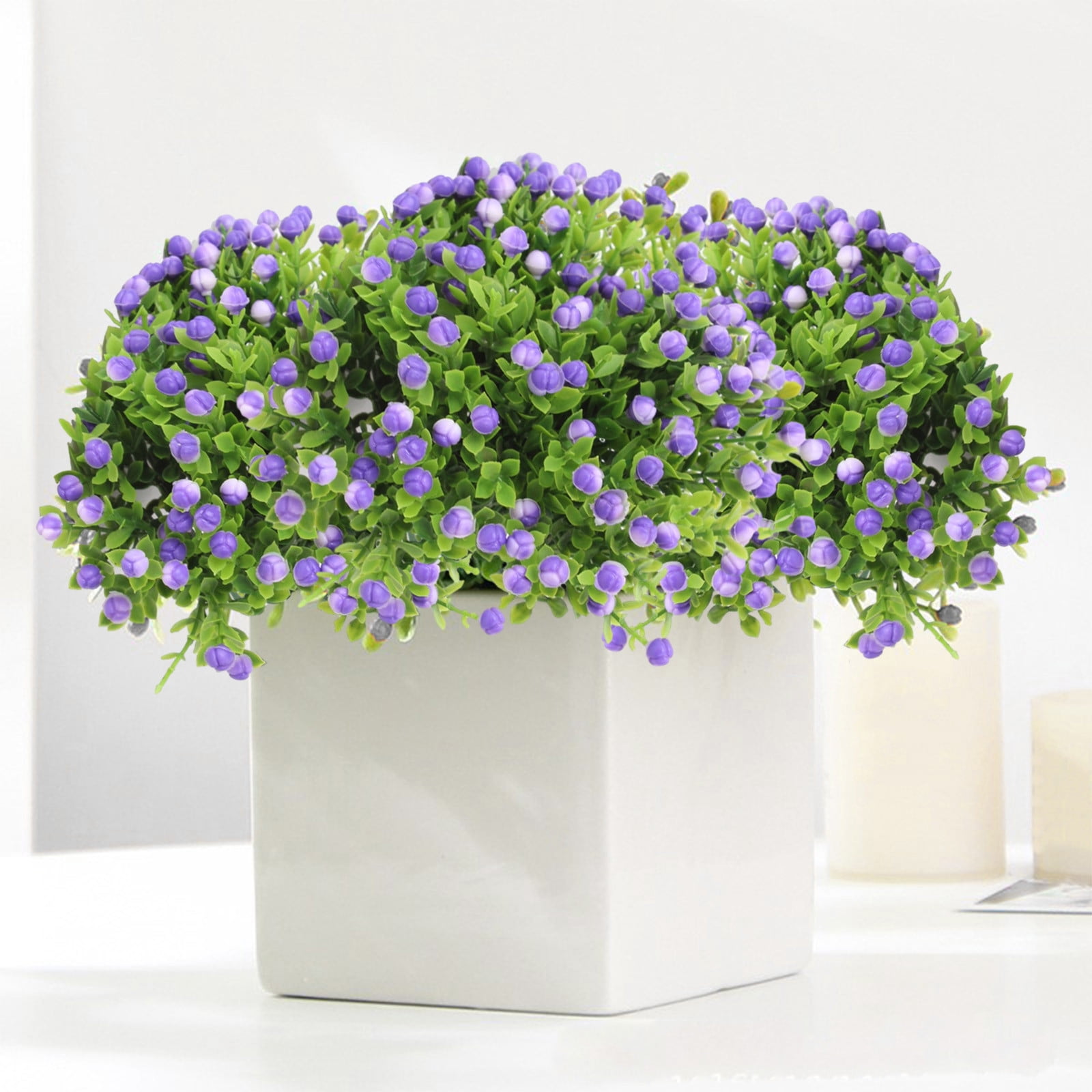 Edgergery Artificial Flowers,Purple Fake Flowers 10 Bundles UV ...
