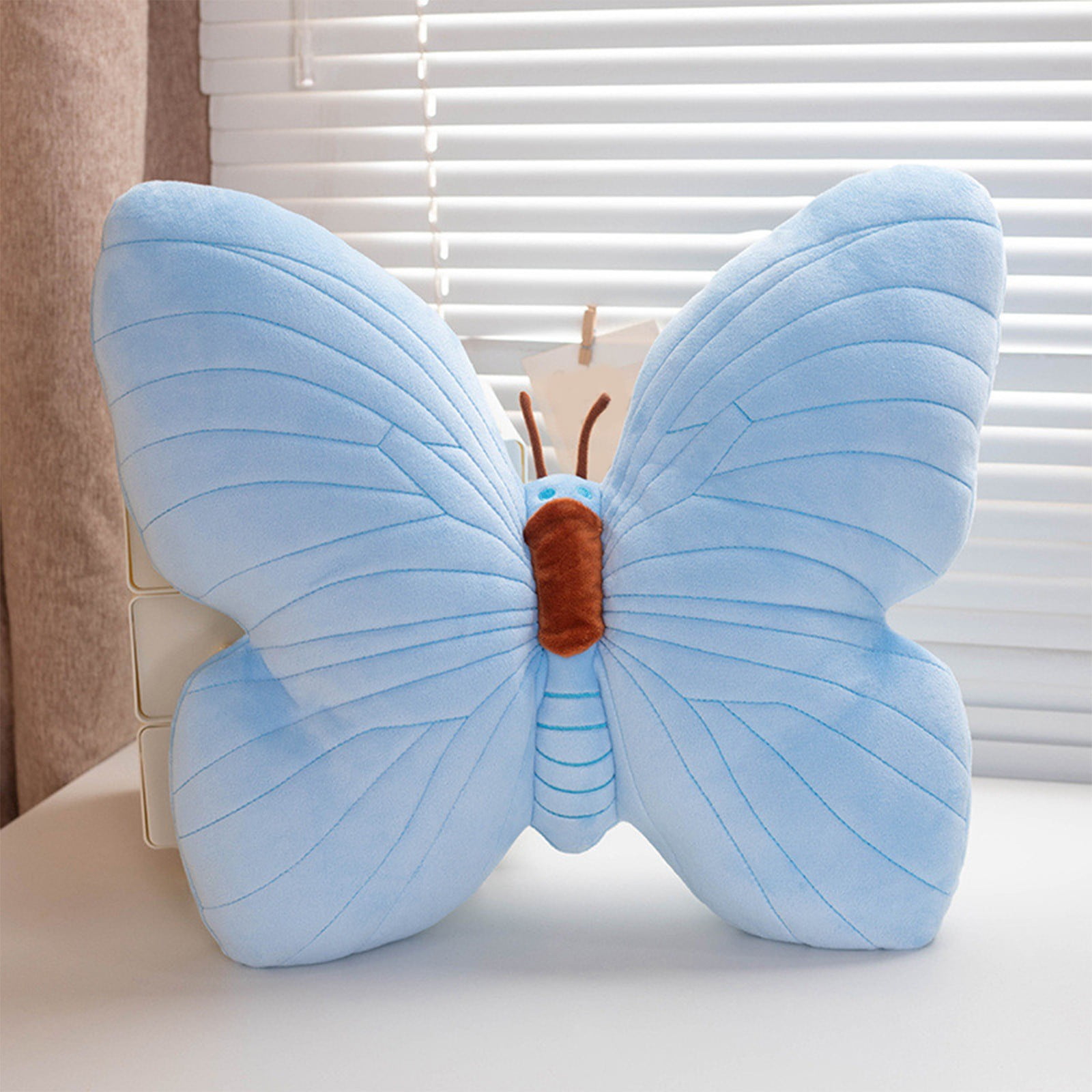 Edgergery Blue Butterfly Throw Pillow,3D Cute Butterfly Plush Animal ...
