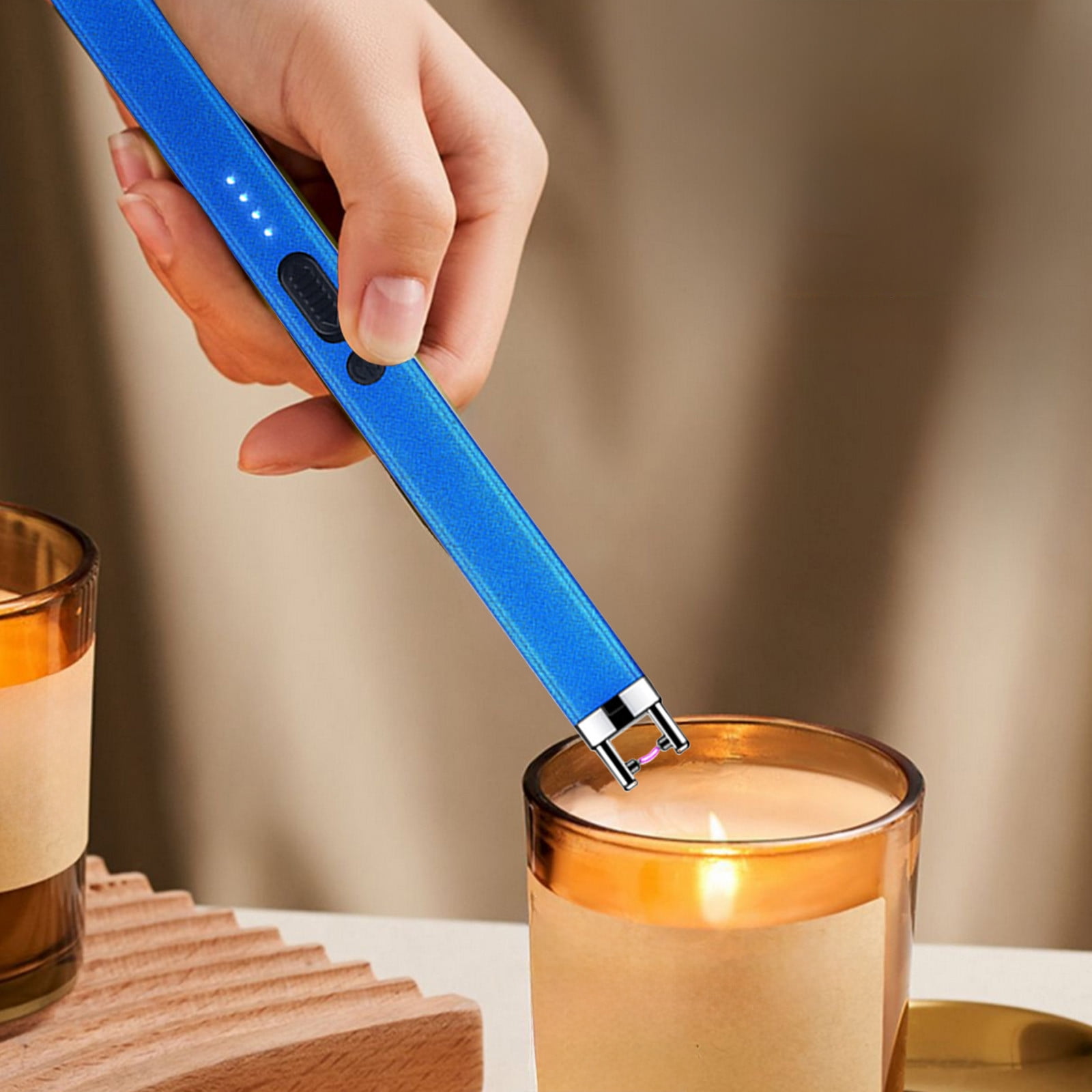 Edgergery Blue Candle Lighter with Safe Button,Aromatherapy Candle ...