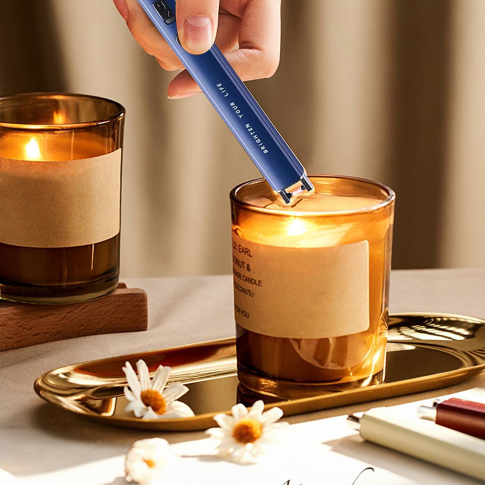 Edgergery Blue Kitchen Electric Candle Lighter Plasma Arc Lighters with ...