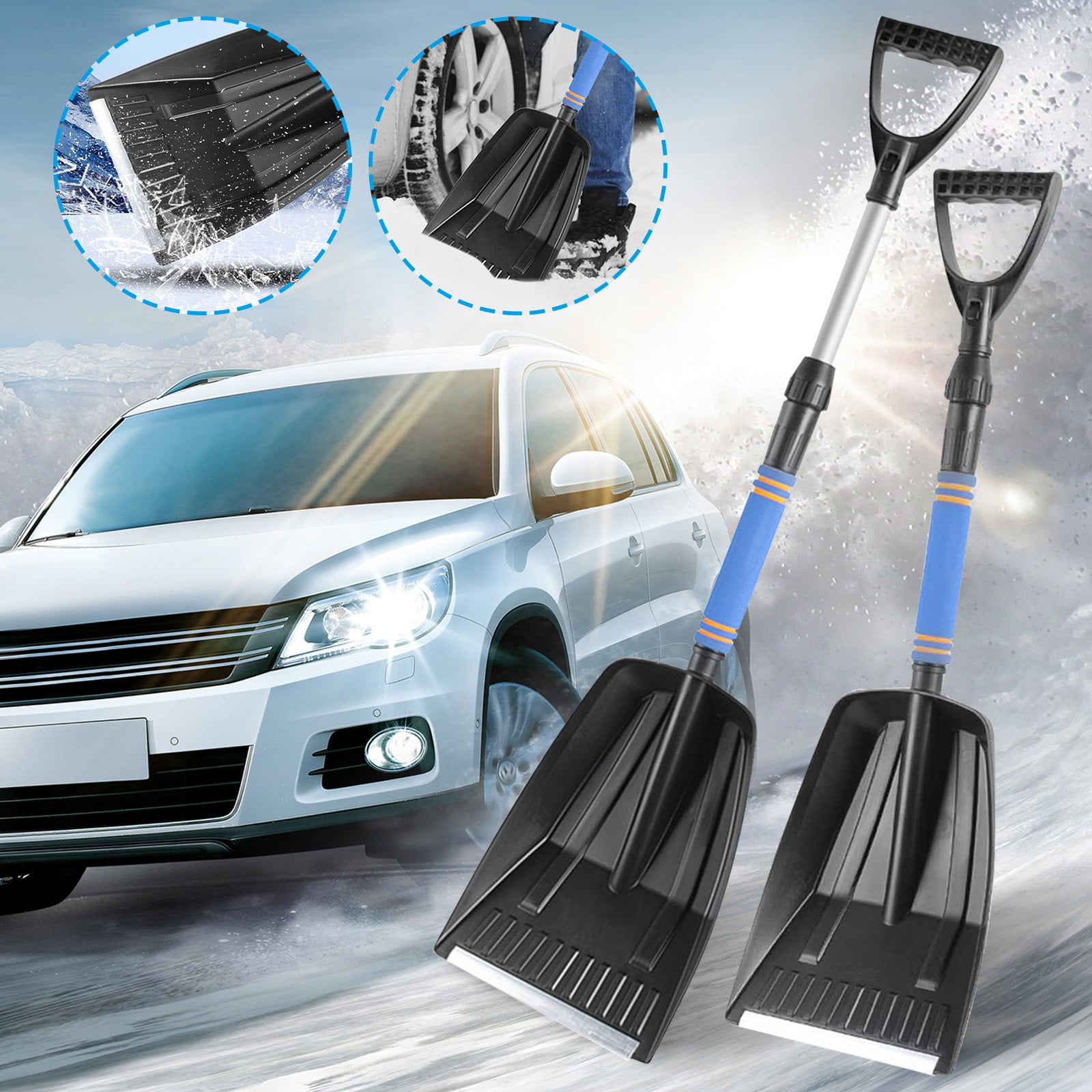 Edgergery Car Snow Shovel,Lightweight Collapsible Shovel,Portable Snow ...