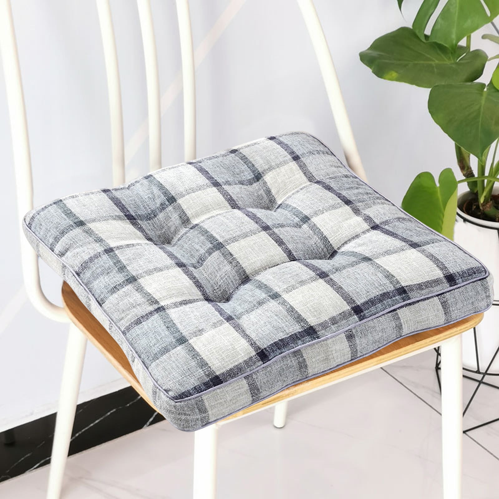 Edgergery Chair Cushions for Dining Chairs,Plaid Pattern Seat Pad ...