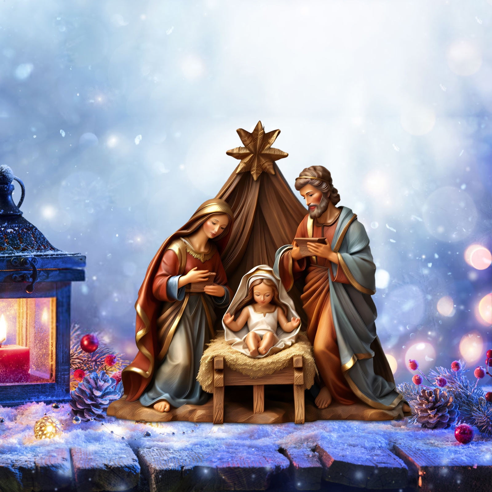 Edgergery Christmas Jesus' Birthday Decoration Ground Insert,8.8 Inch ...