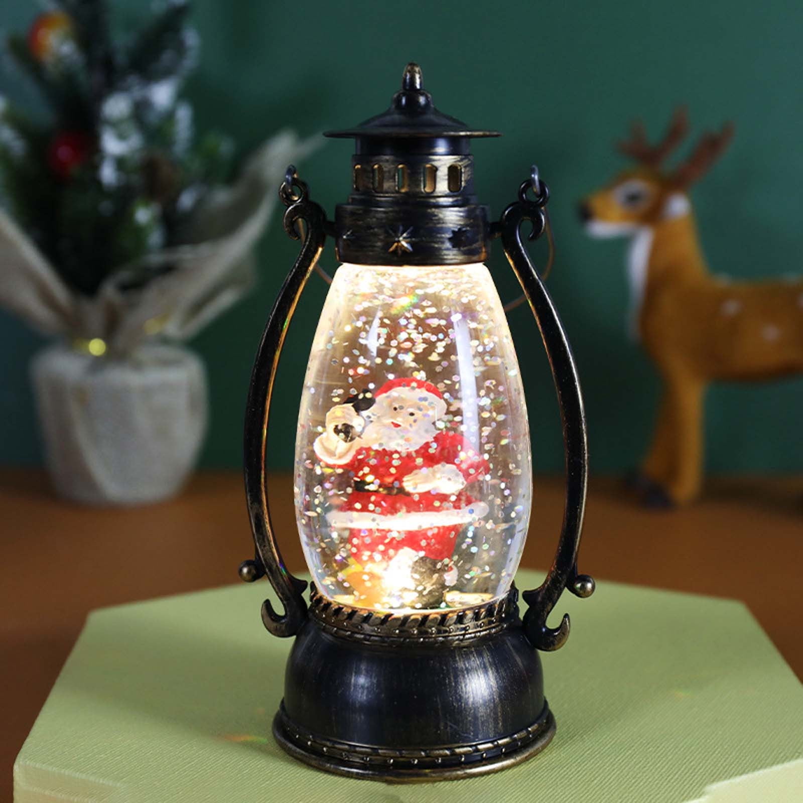 Edgergery Christmas Snow Globe Handheld Lantern,Christmas Snow Scene ...