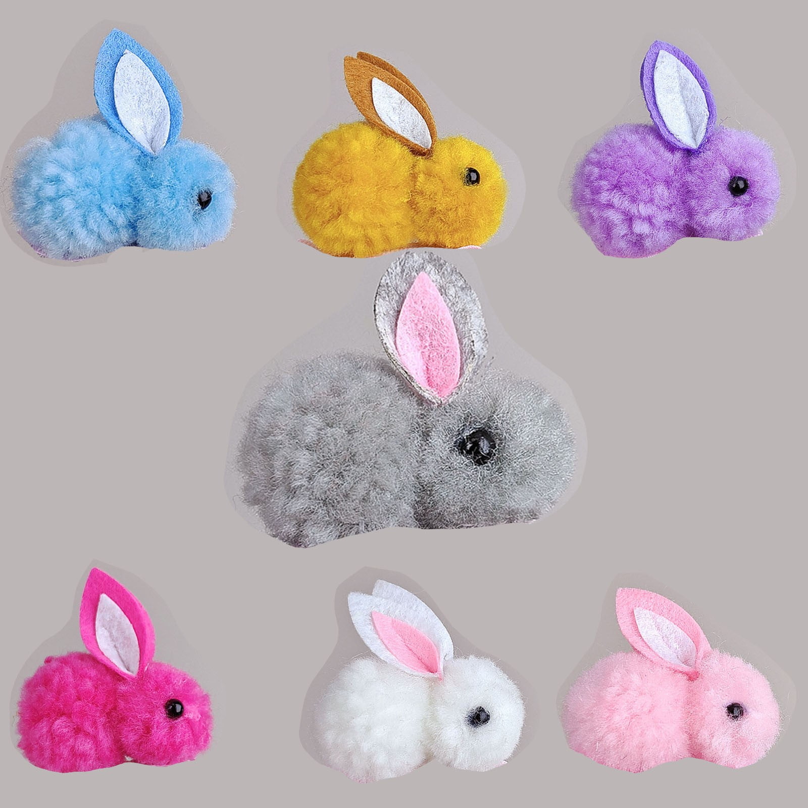 Edgergery Cute Plush Bunny Hair Clips and Barrettes for Kids, Easter ...