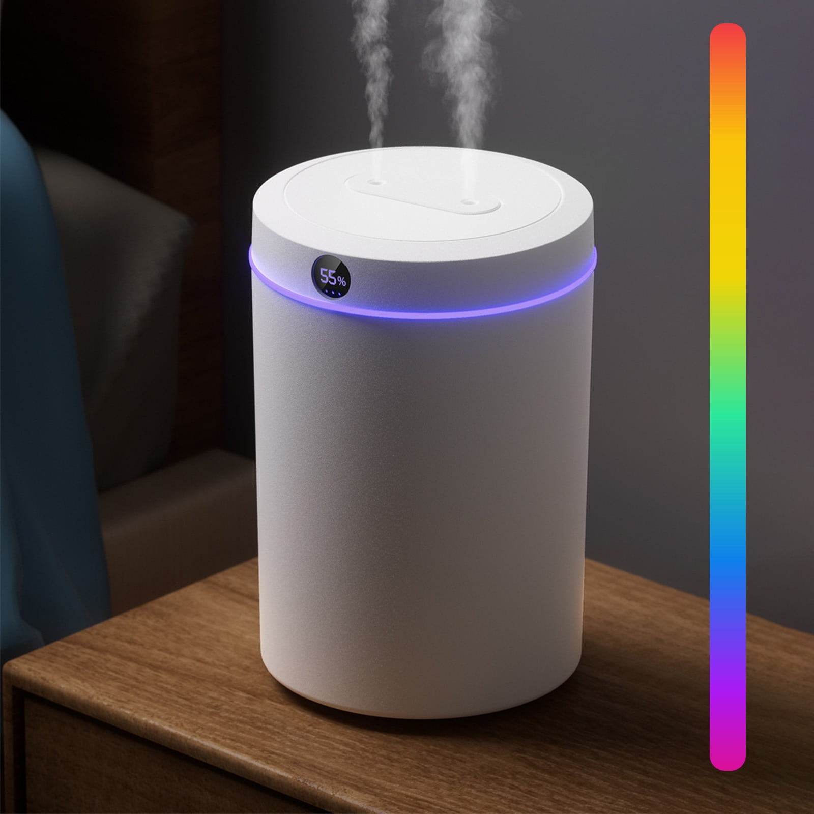 Edgergery Double Spray Humidifier for Bedroom,5L Digital Display ...