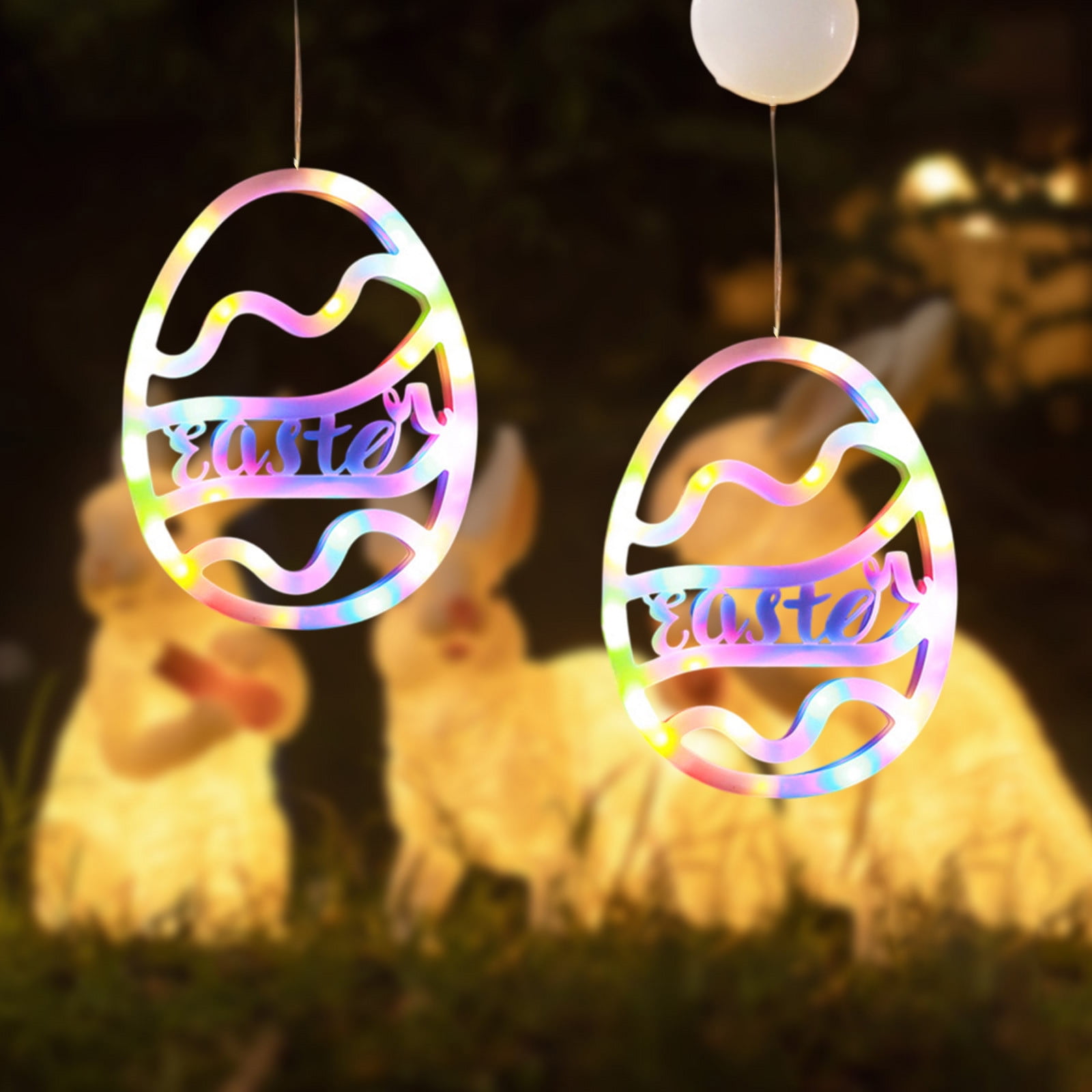 Easter Decorations Window Lights,Easter Color Egg Lights Battery ...