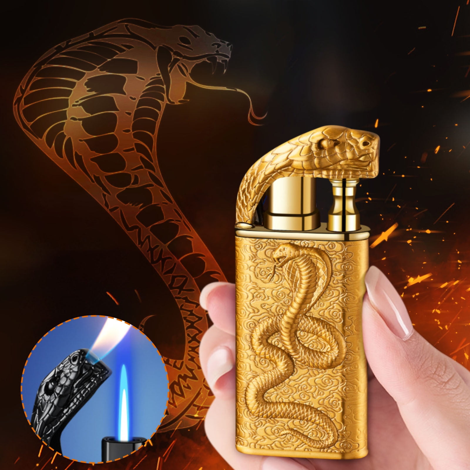 Edgergery Golden Torch Lighter for Men,Windproof Lighter,Fancy ...