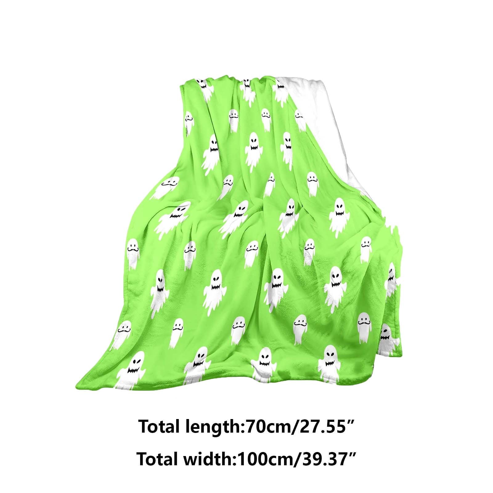Green Halloween Cute Ghost Nap Blanket,Spooky Halloween Throw Blanket ...